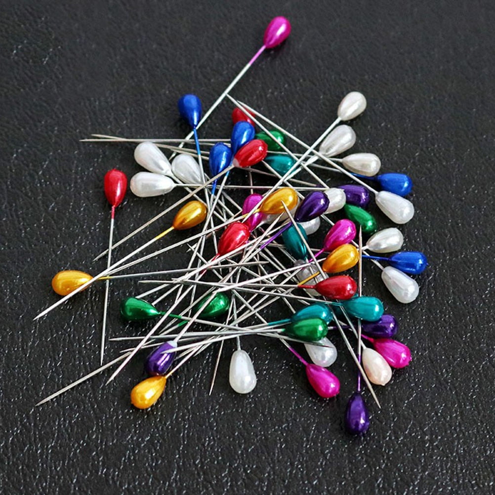 FONDOTIN Sewing Pins Assorted Color Teardrop Shaped Pearl Head ...