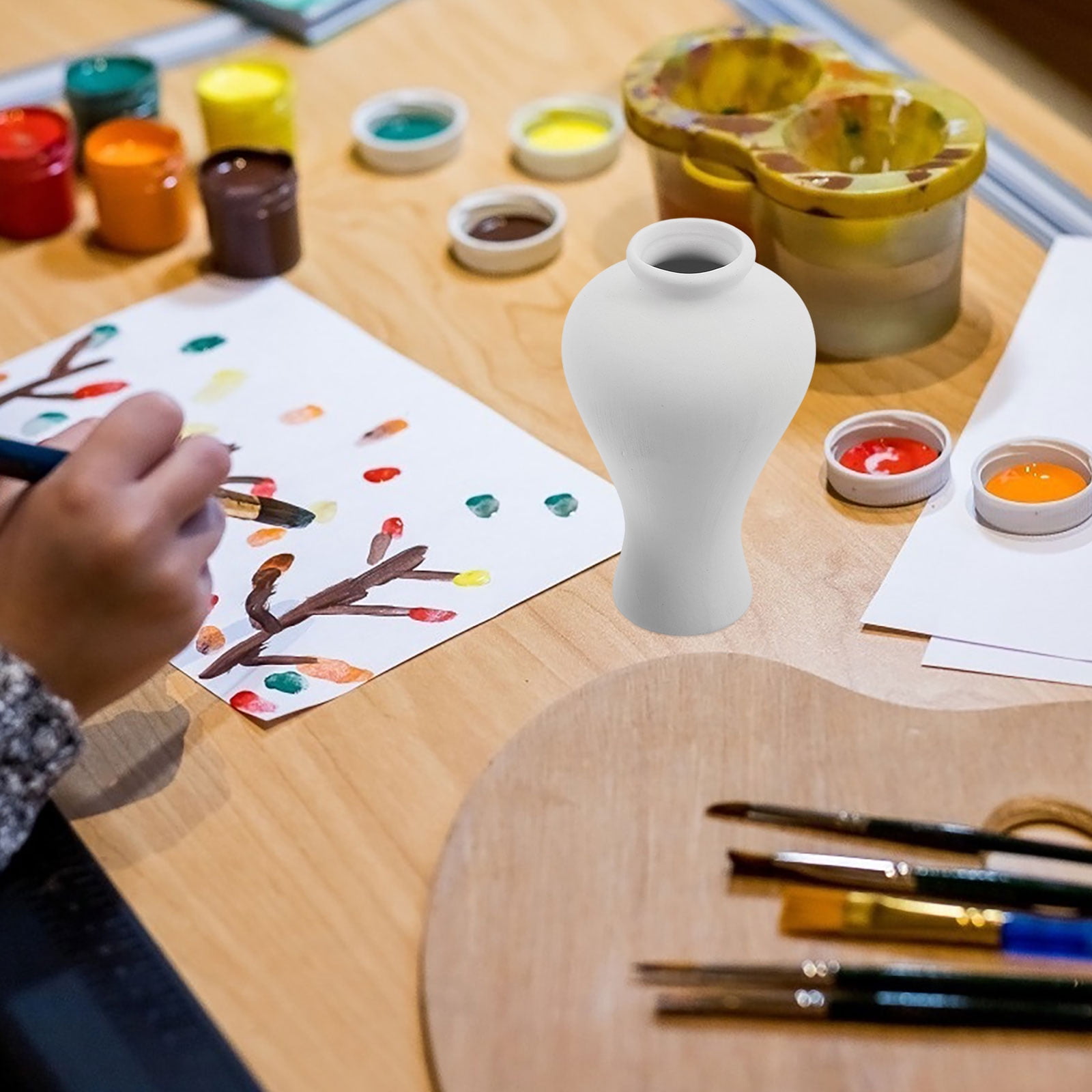 FONDOTIN 2Pcs Paint Your Own Porcelain Vases Paint Vase Art Craft ...