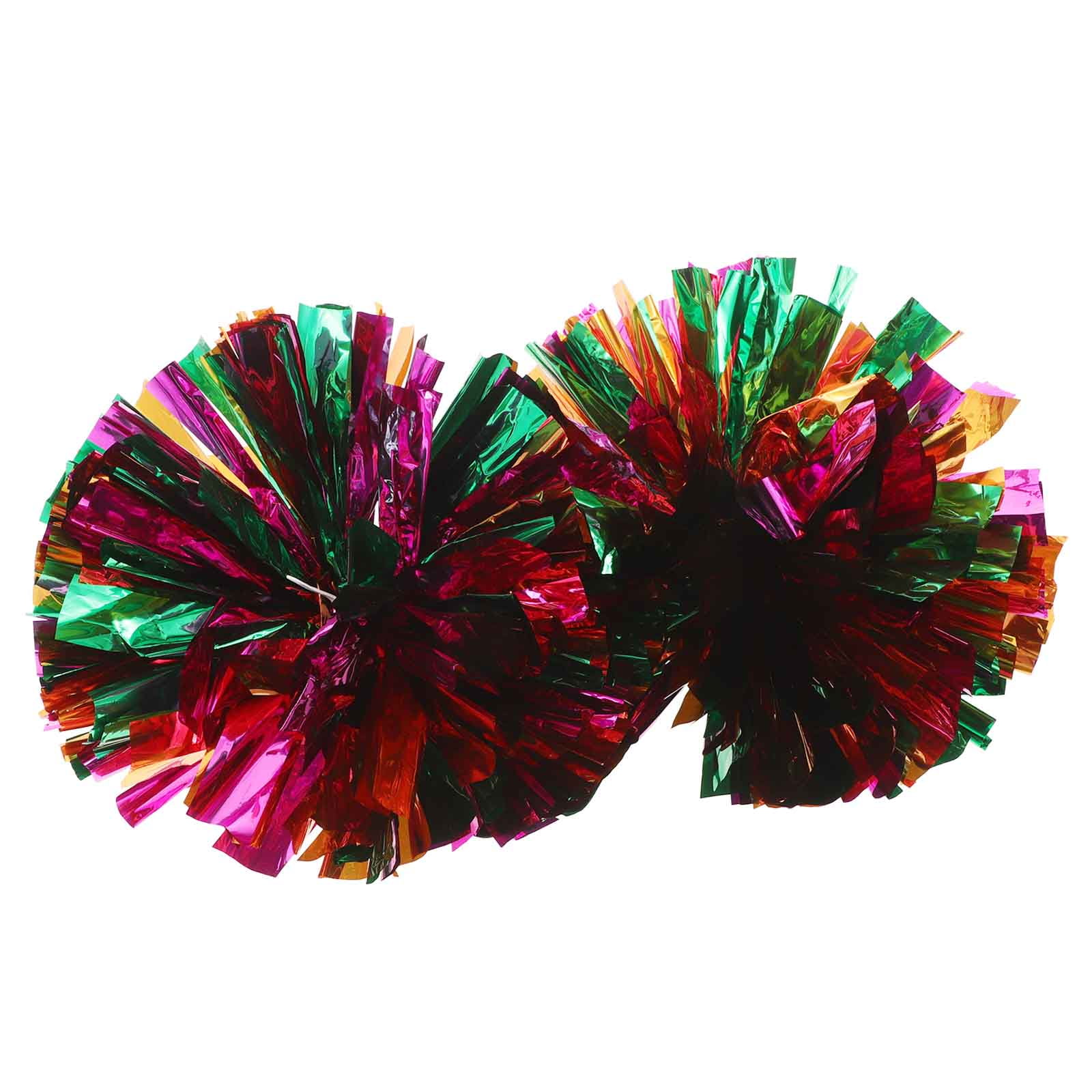 FONDOTIN 2Pcs Round Plastic Cheerleading Pom Poms for Performance Cheer ...