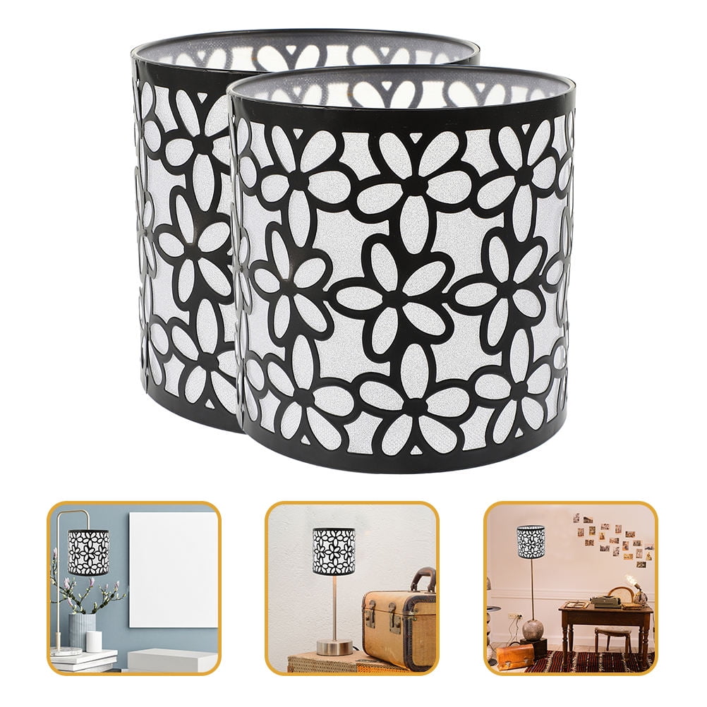 FONDOTIN 2Pcs Small Lamp Shades for Table Lamps Black Iron 14.5X14 ...