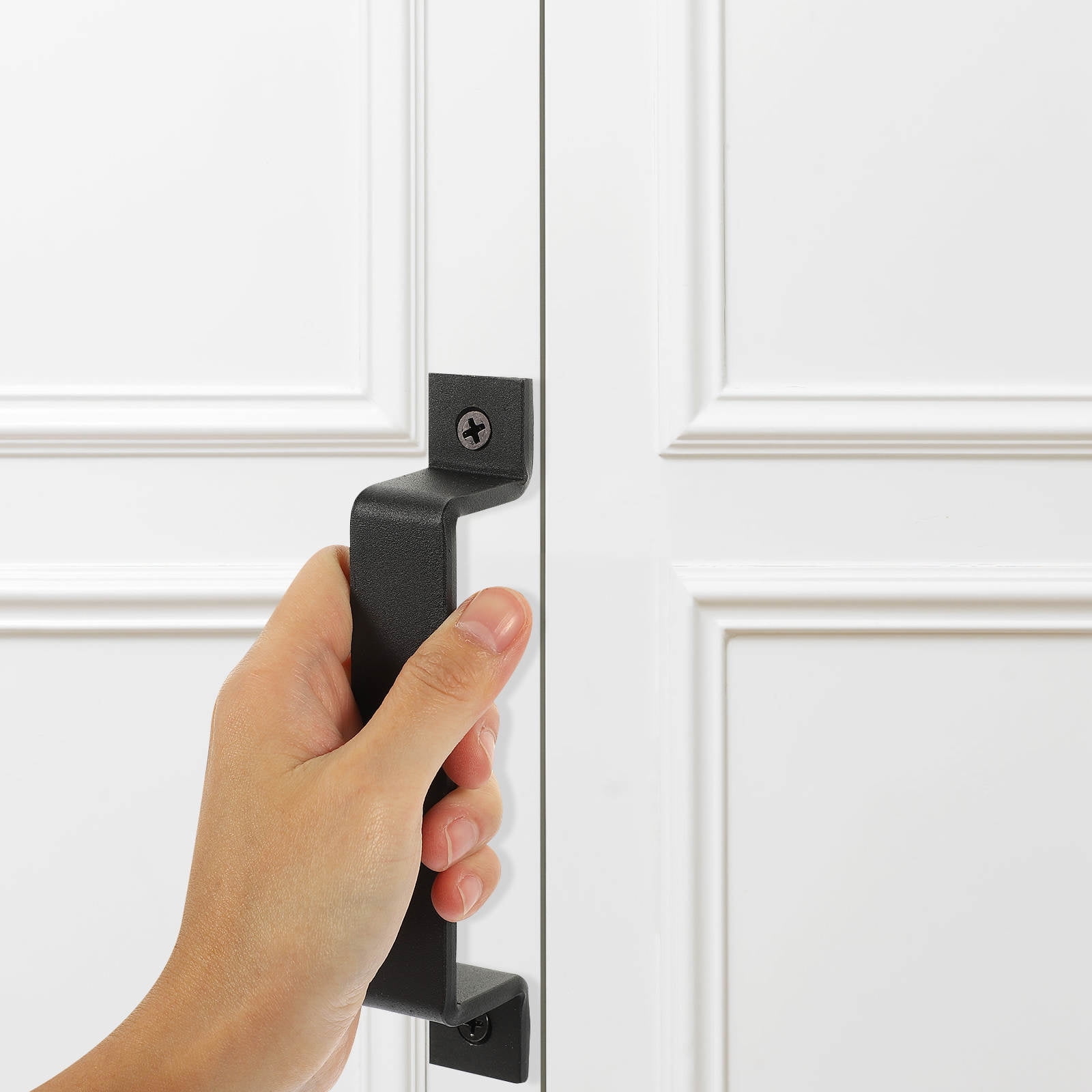 FONDOTIN 2Pcs Black Metal Gate Handle Stable Practical Pull Handle for ...
