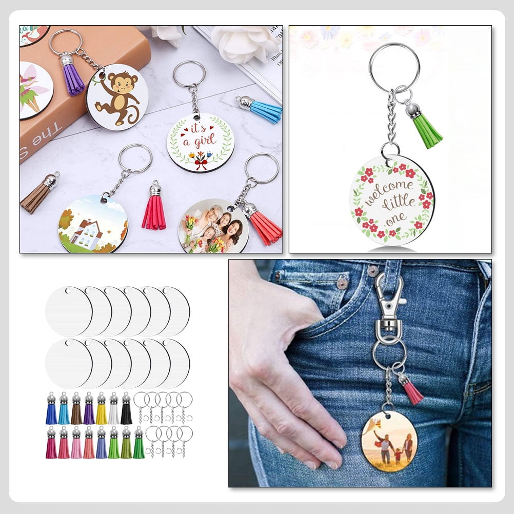 FONDOTIN Sublimation Keychains Blanks Assorted Color DIY Craft Making ...