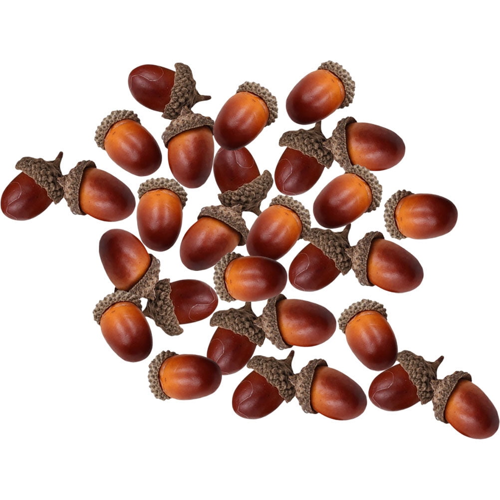FONDOTIN 30Pcs Simulated Acorn Ornaments Foams And Plastic For Living ...