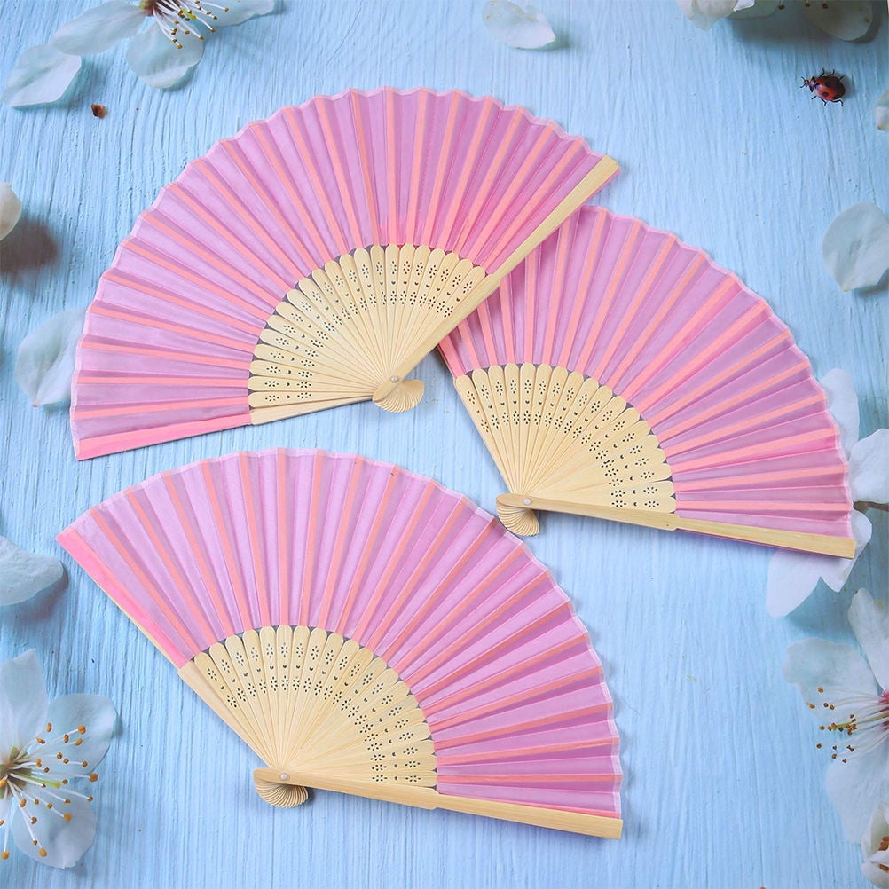 FONDOTIN 3Pack Pink Folding Fans for Handheld Use 18Pcs - Walmart.com