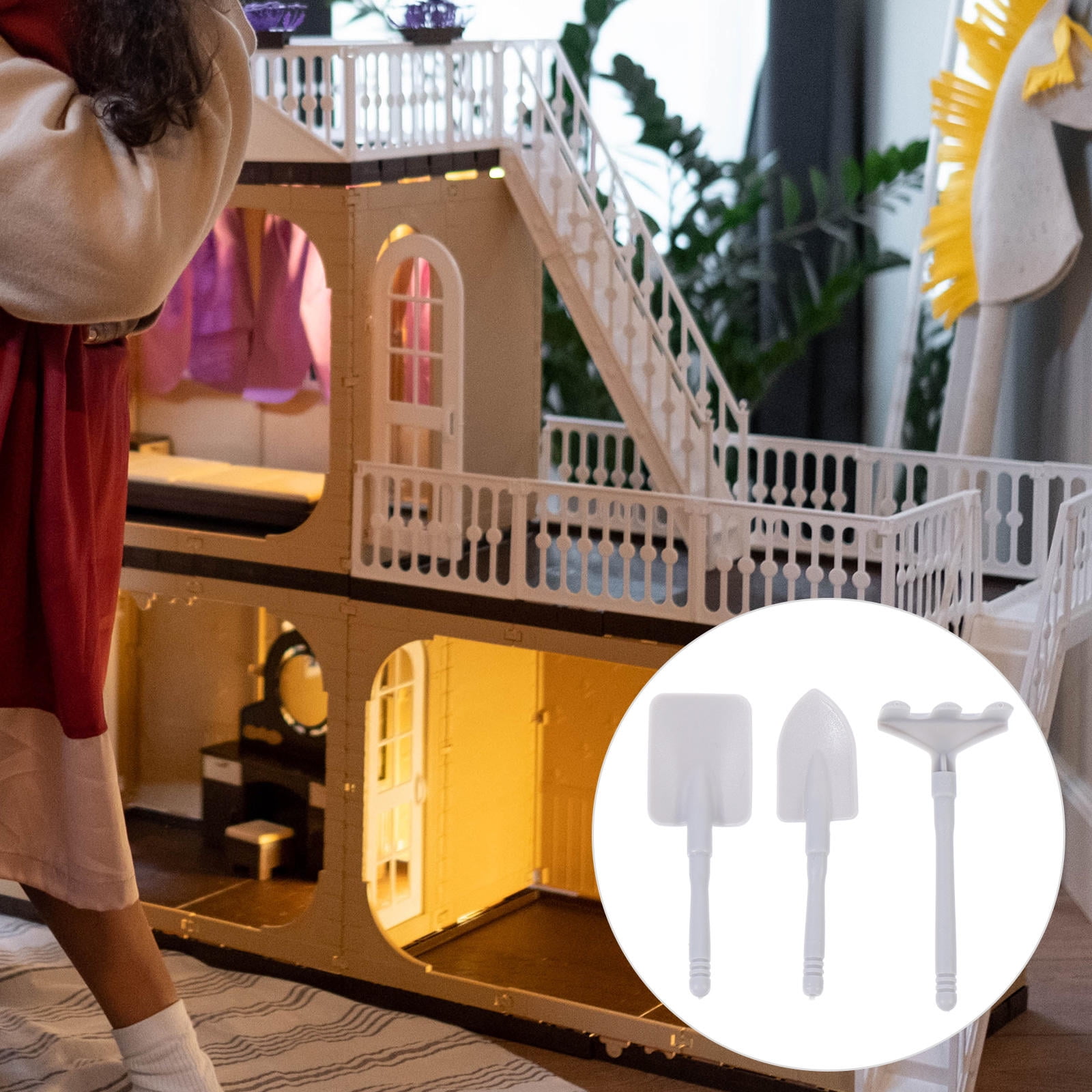 FONDOTIN 3Pieces Set Miniature Sand Tools Mini Garden Beach Rakes ...