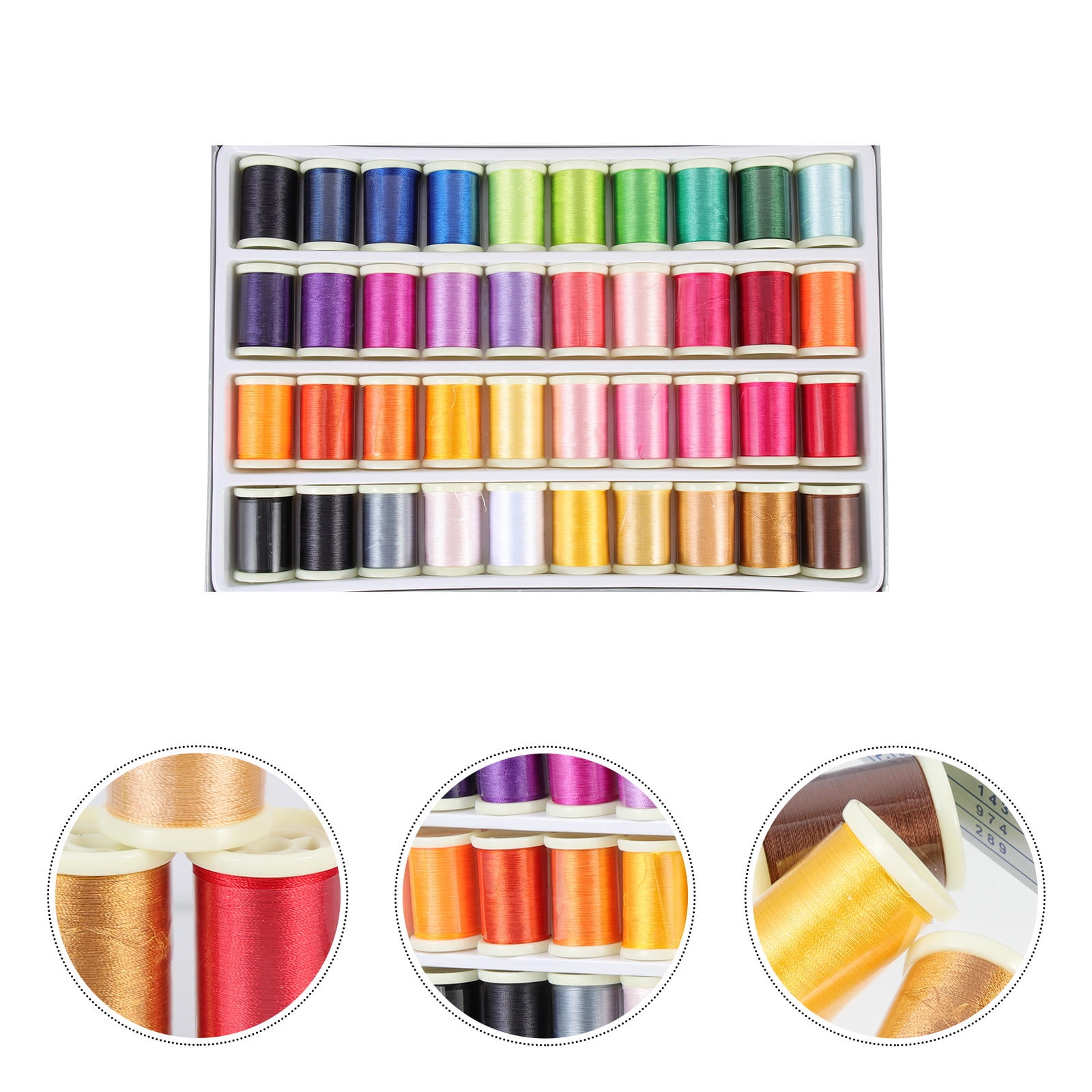 FONDOTIN 40 Rolls Convenient Embroidery Thread Kit Assorted Color Diy ...