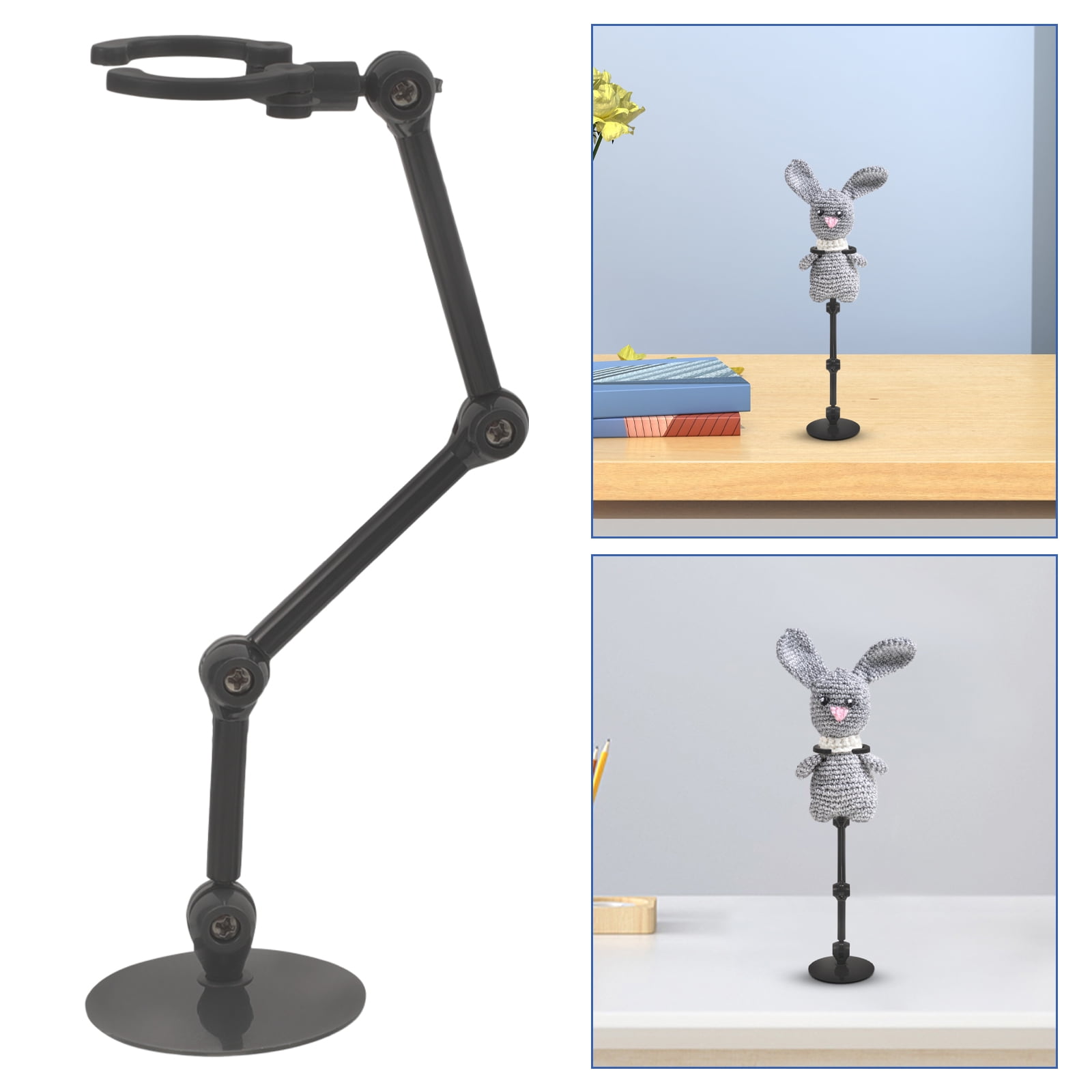 FONDOTIN 4Set Plastic Figure Holder Action Figure Display Stand Black ...