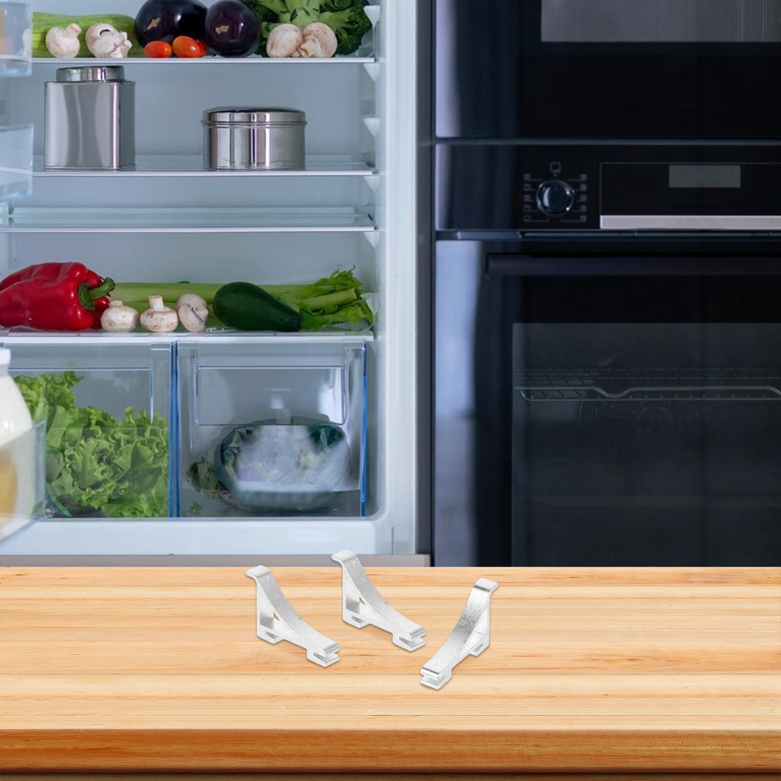 FONDOTIN 4pcs Metal Shelf Clips Bracket Replacement Refrigerator Clip ...