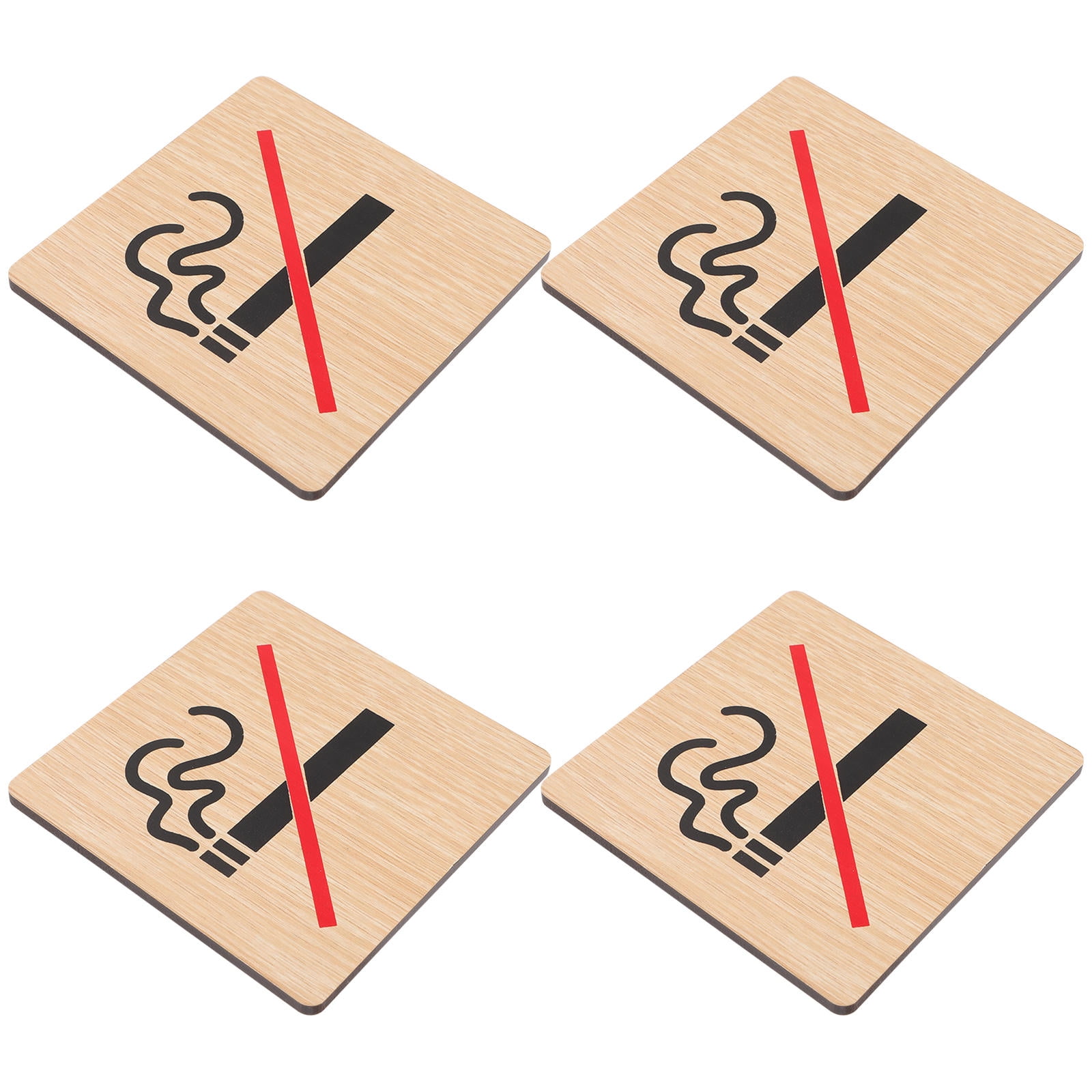 FONDOTIN 4pcs No Smoking Warning Signs Hotel Warning Signs Wood No ...