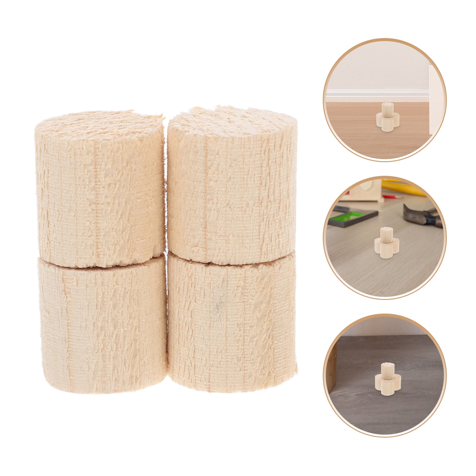 FONDOTIN Furniture Riser Khaki Wood 4Pcs 1.2In Round Height Boost ...