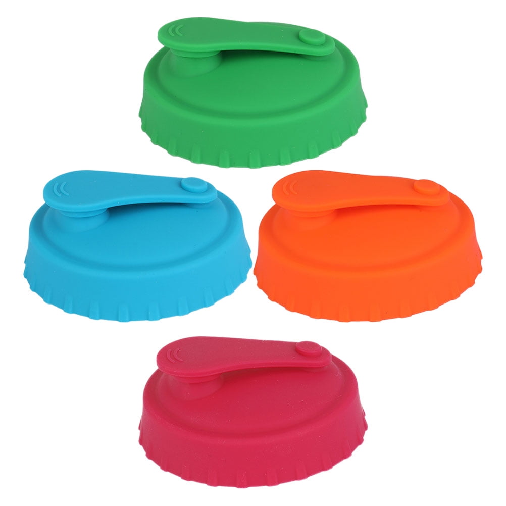 FONDOTIN 4pcs Silicone Soda Can Lids Covers Reusable Can Saver Stopper ...