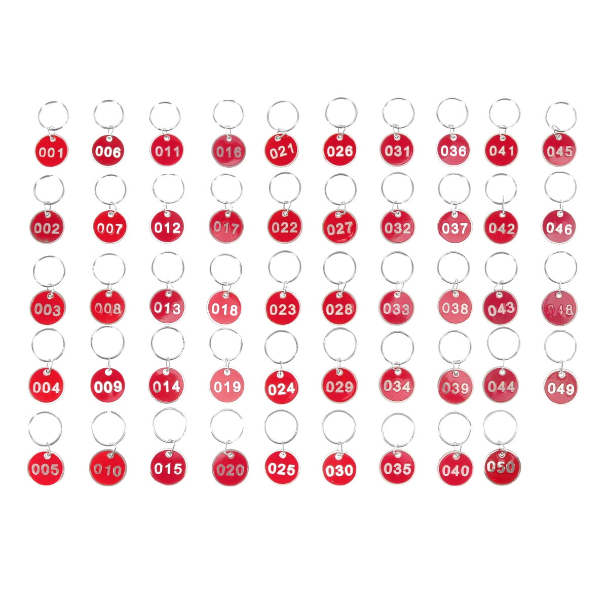 FONDOTIN 50 Pcs Key Ring Tags Metal Number Plate ID Luggage Labels ...