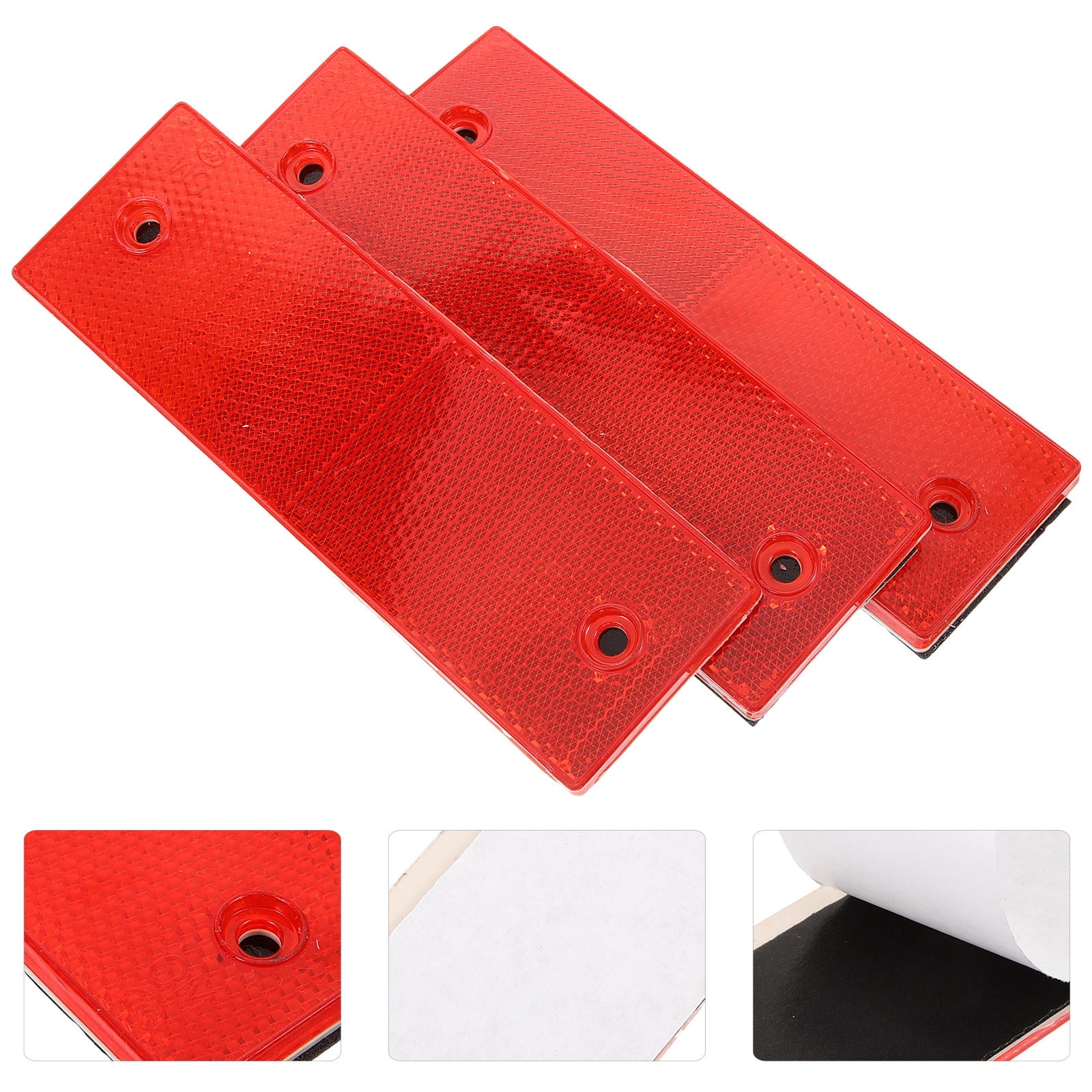 FONDOTIN 50 Pcs Reflective Stickers Plastic Rectangular Adhesive ...