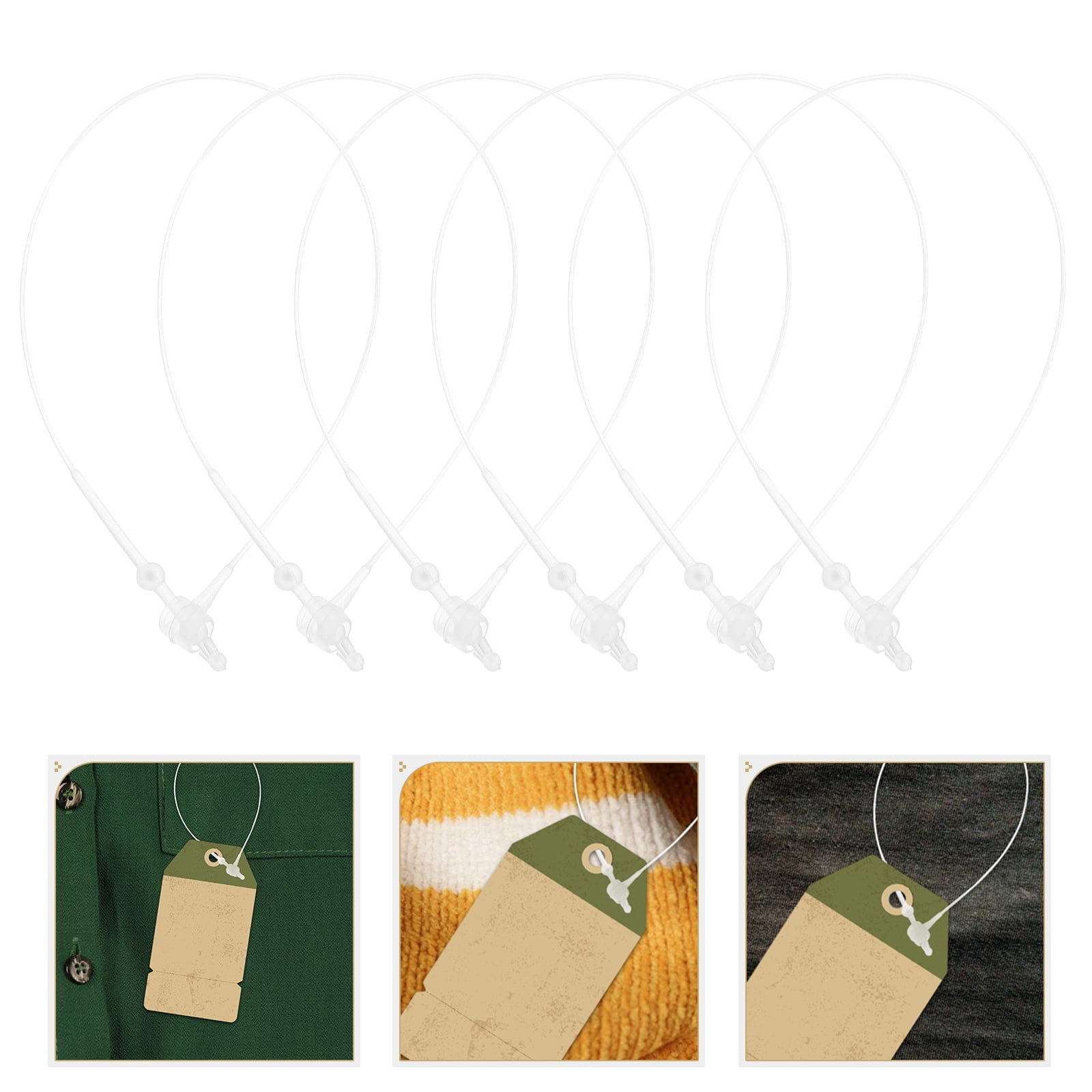 FONDOTIN Clear Plastic Fasteners Tag Loops 5000Pcs For Attaching Tags ...