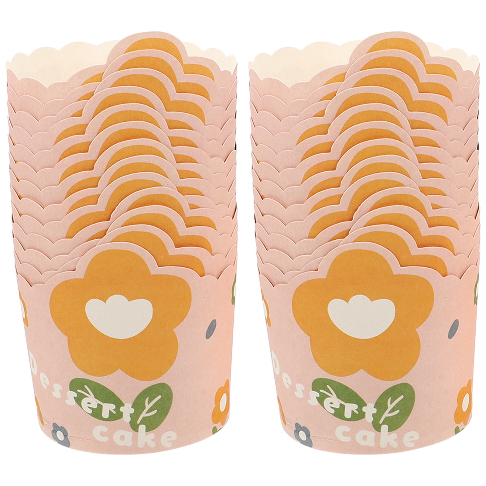 FONDOTIN 50Pcs Cake Cups Multi-colored Flower Design High-grade Paper ...
