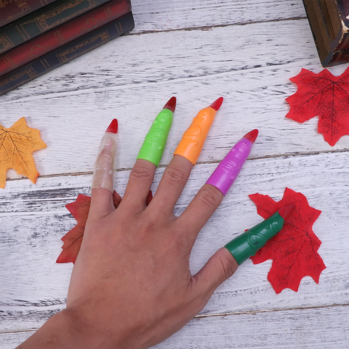 FONDOTIN 50Pcs Fingernail Claws Plastic Fake Fingers for Masquerade ...