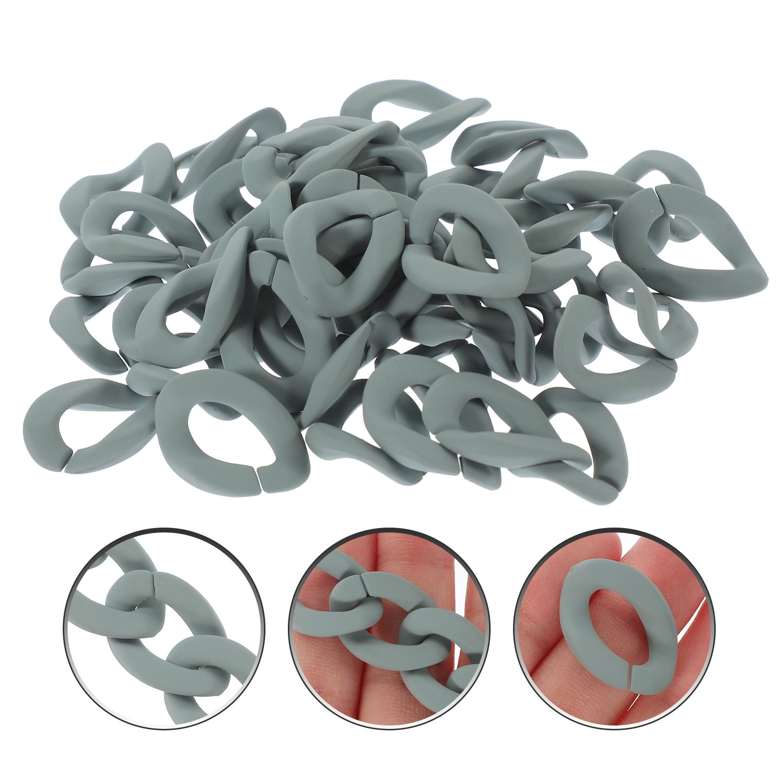 FONDOTIN 50Pcs SelfBuckling Plastic Chain Links for Jewelry Chains ...
