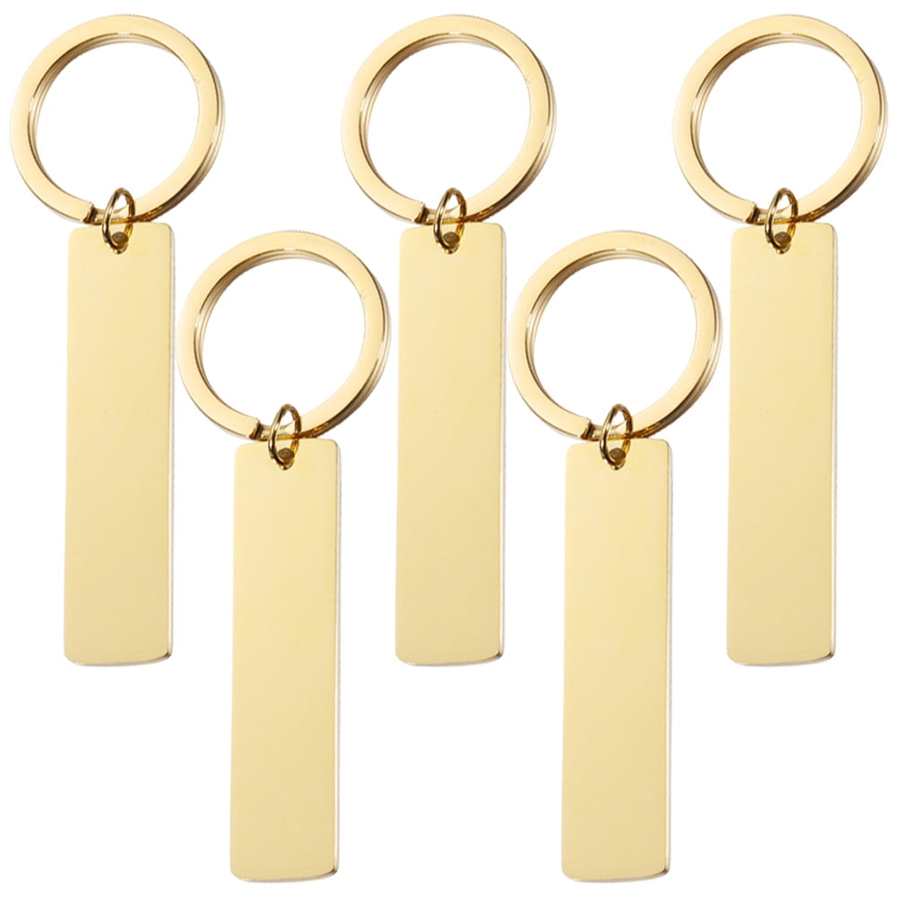 FONDOTIN 5Pcs Blank Design Stainless Steel Key Chain for Keys with ...