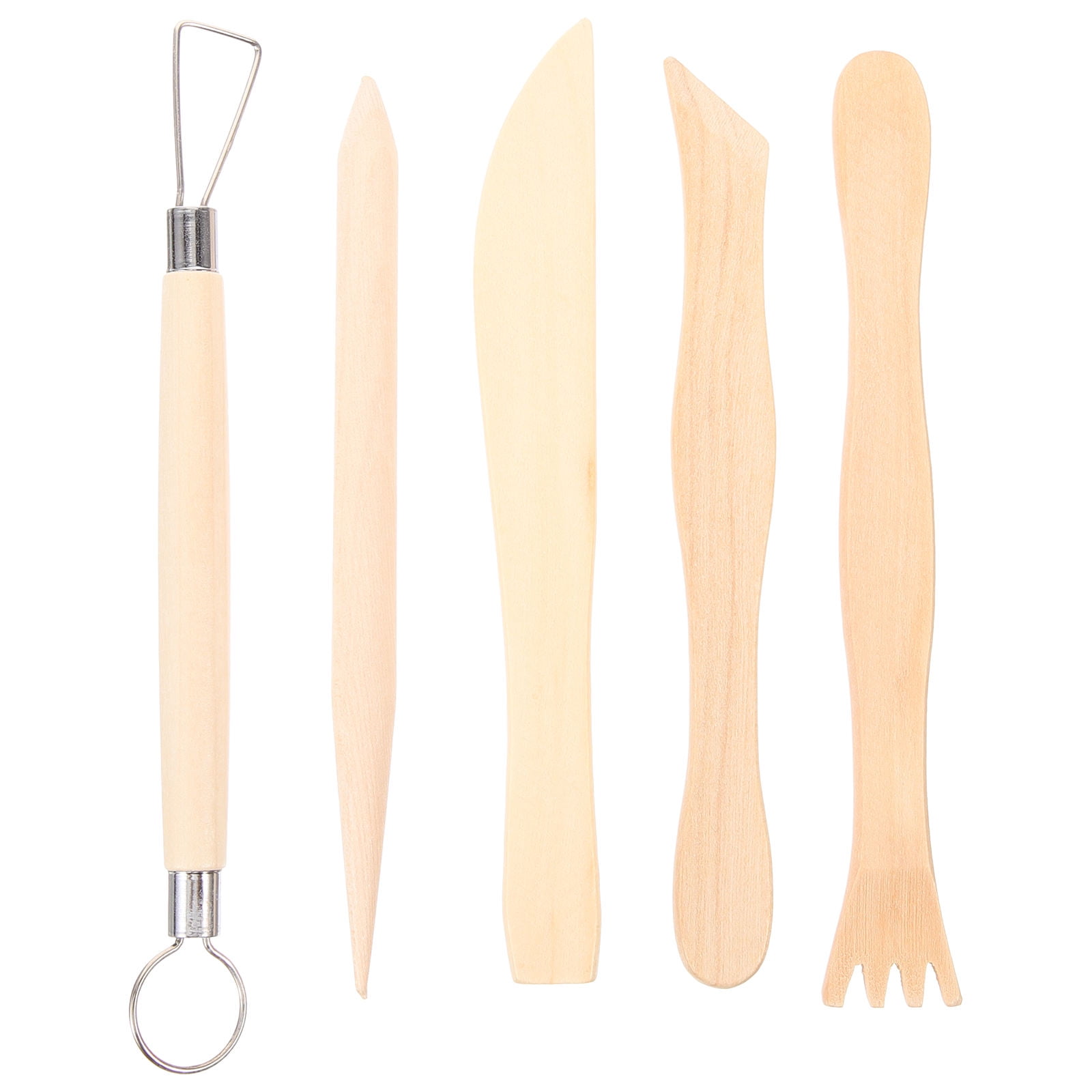 FONDOTIN 5Pcs Sculpture Modeling Tools with Wood and Aluminum Handles ...