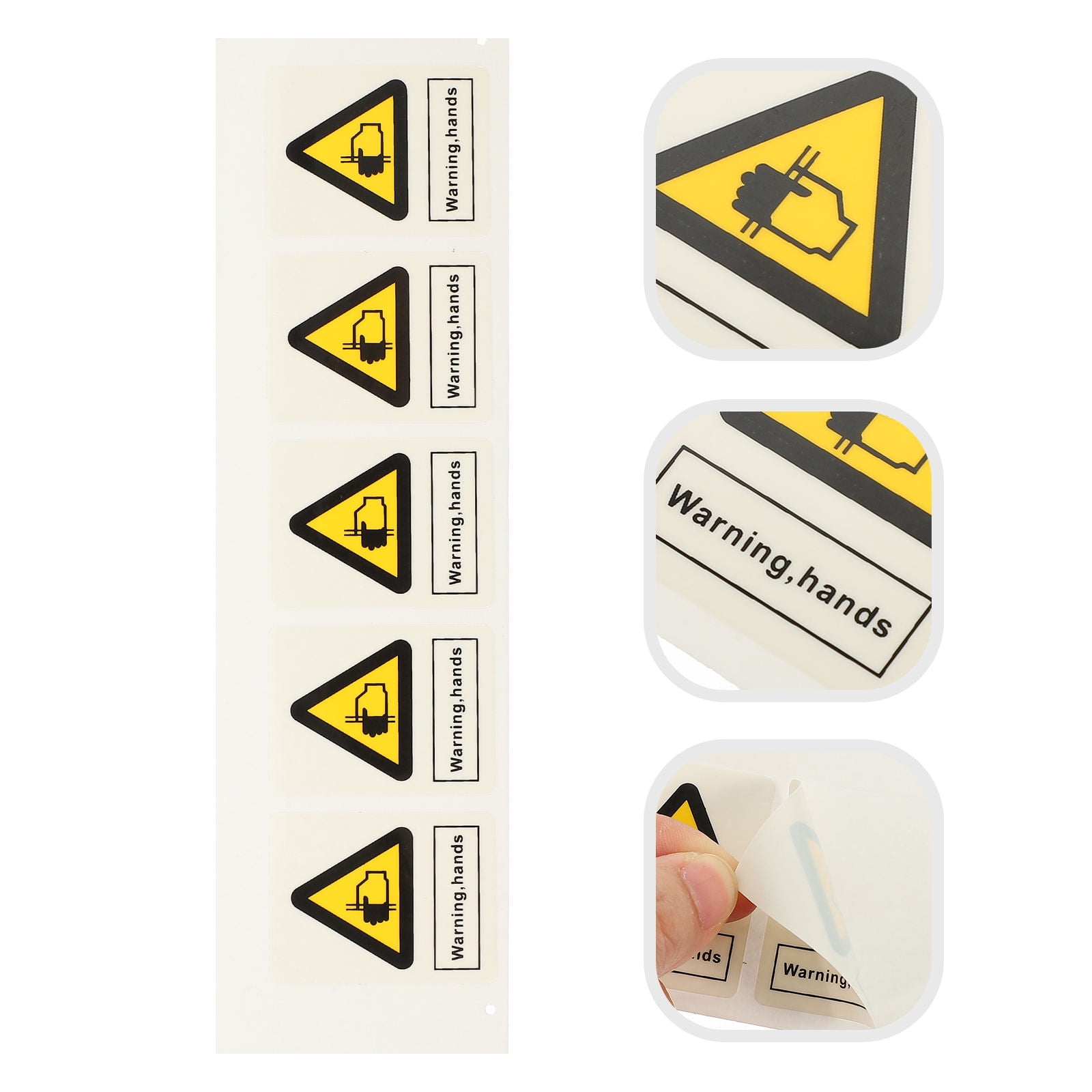 FONDOTIN 5Pcs Yellow Warning Hand Crushing Sticker Durable Adhesive ...