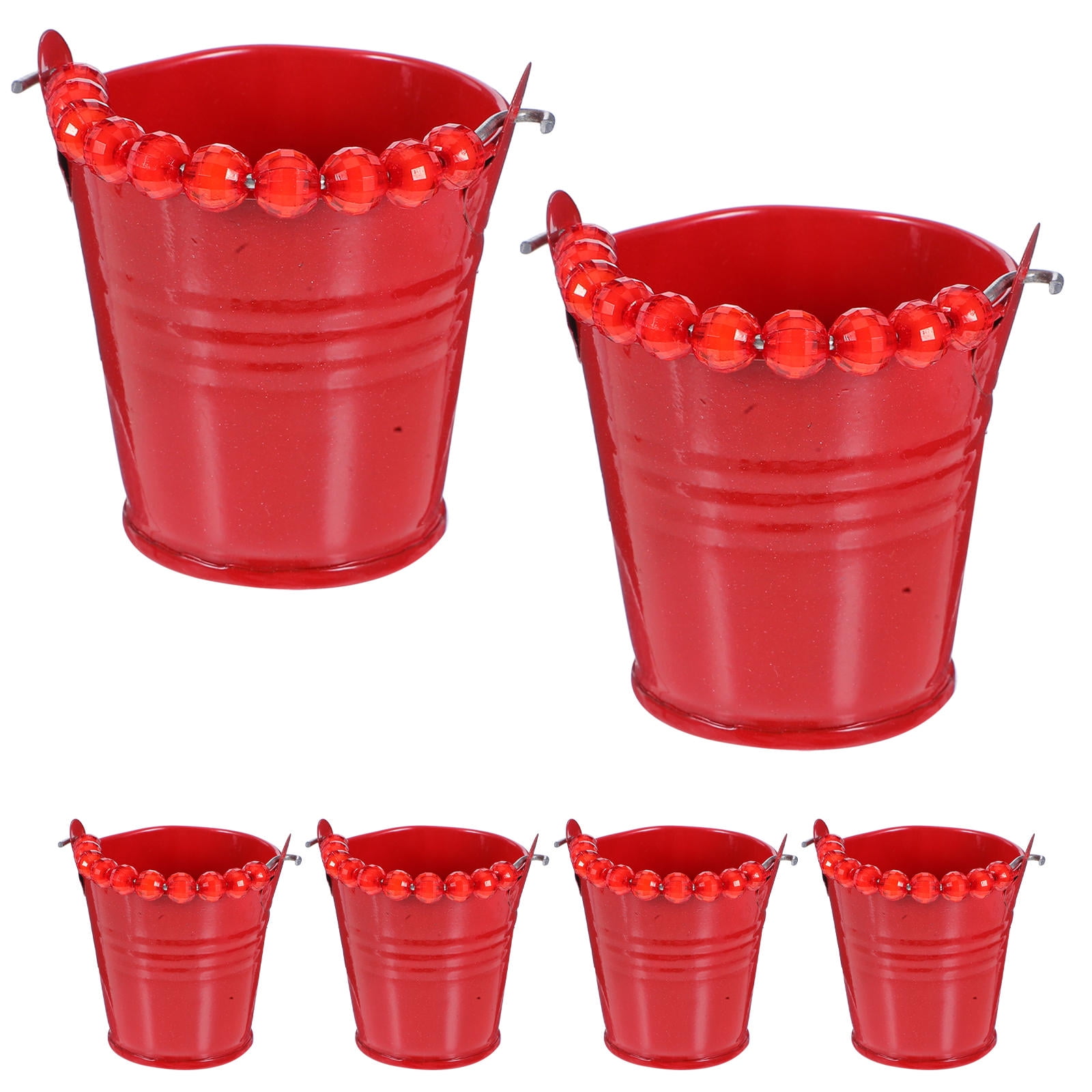 FONDOTIN 6 Pcs Colorful Buckets Candy Color Small Iron Bucket 6.00X6 ...