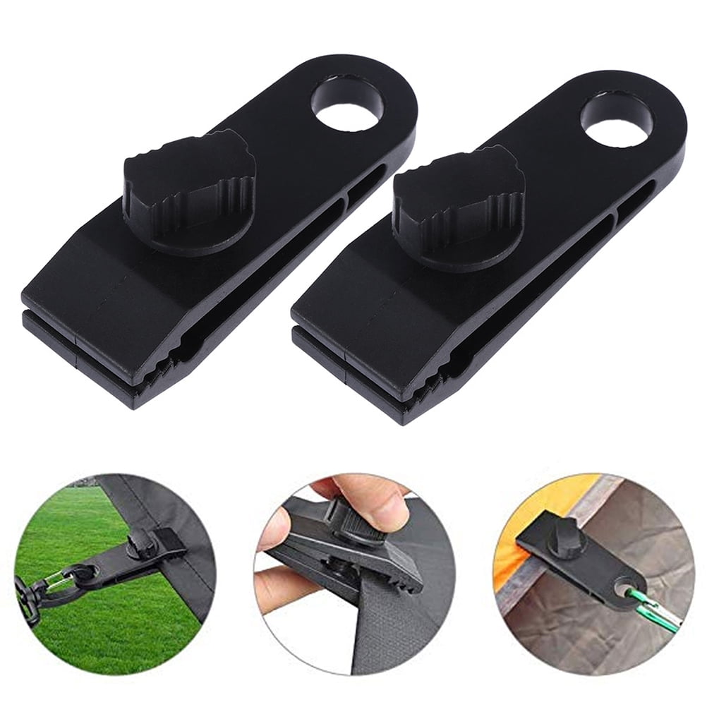 FONDOTIN Tarp Clips Tarpaulin Clips Black Strong Holding Power 6Pcs 3 ...
