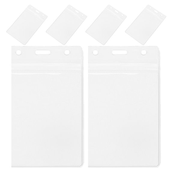 FONDOTIN 6Pcs Clear ID Card Holder for Office School and Daily Use with ...