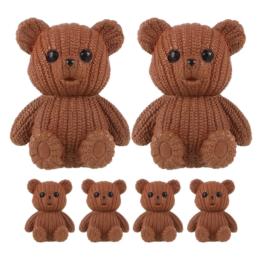 FONDOTIN 6Pcs Little Bears Miniature Design for Cake Decorations and ...