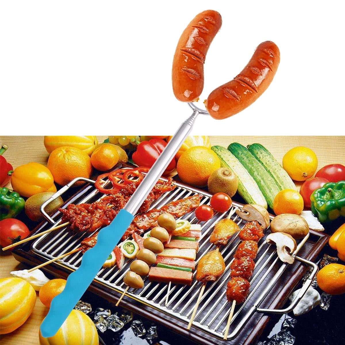 FONDOTIN 6Set Roasting Sticks for Campfires with Square Shape ...