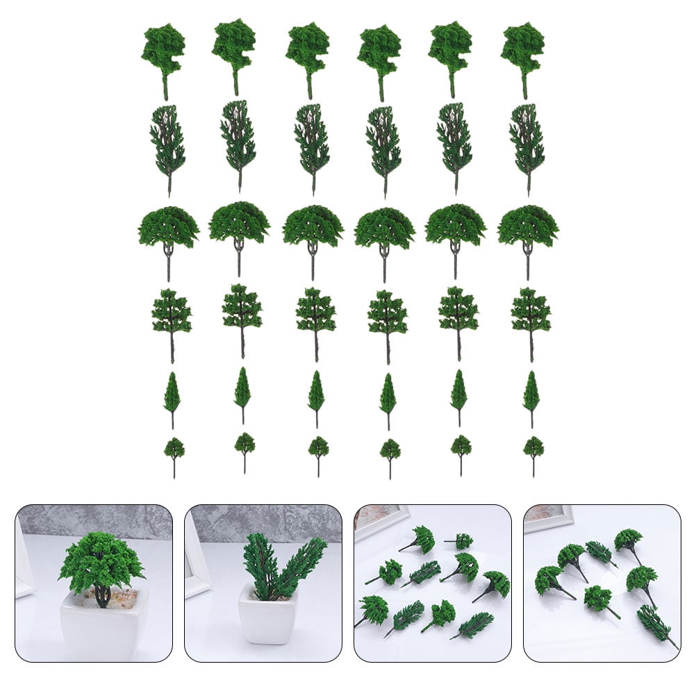 FONDOTIN 70Pcs Miniature Trees for Crafts Green Model Trees for Home ...