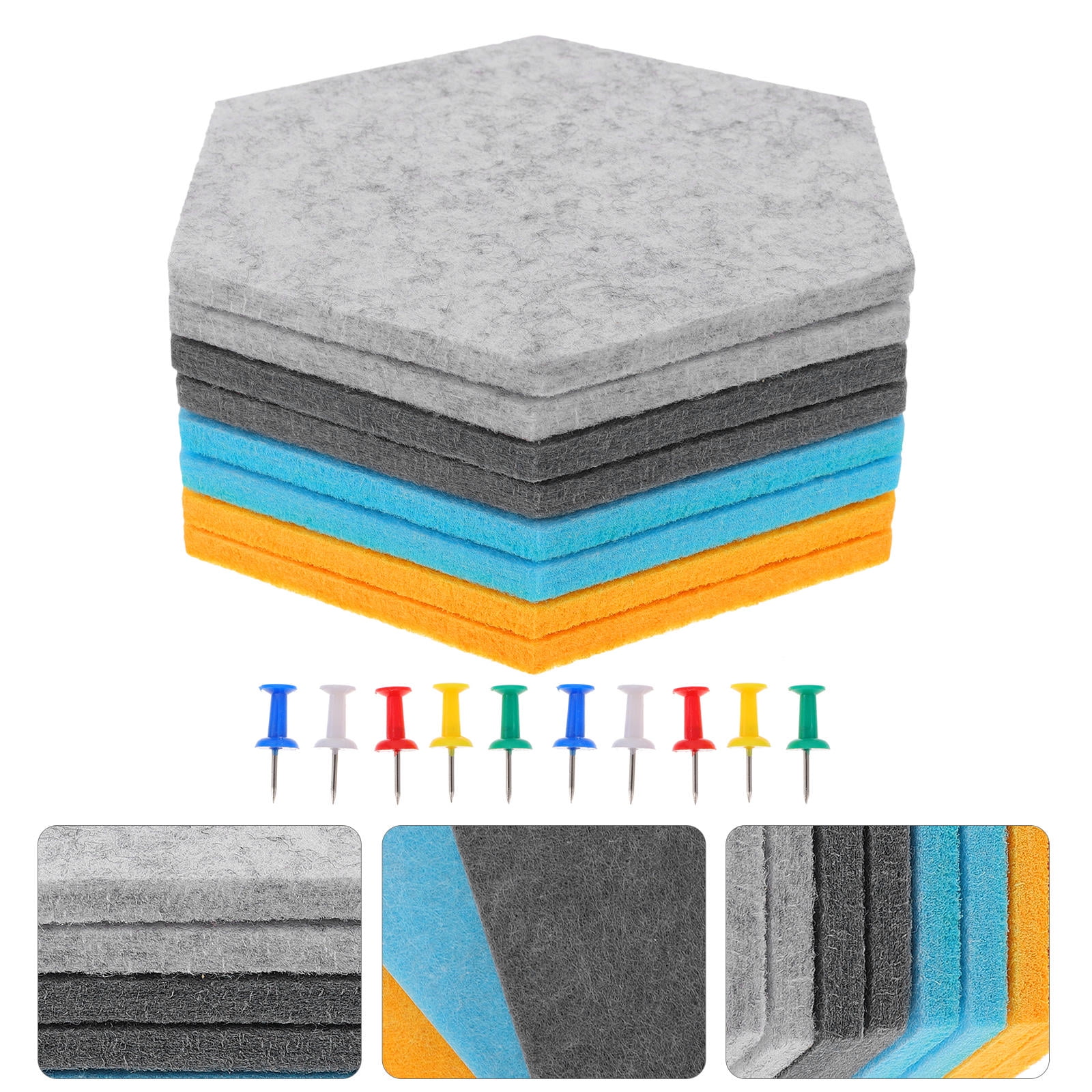 FONDOTIN 8Pcs Hexagon Felt Board Bulletin Board Hexagon Assorted Color ...