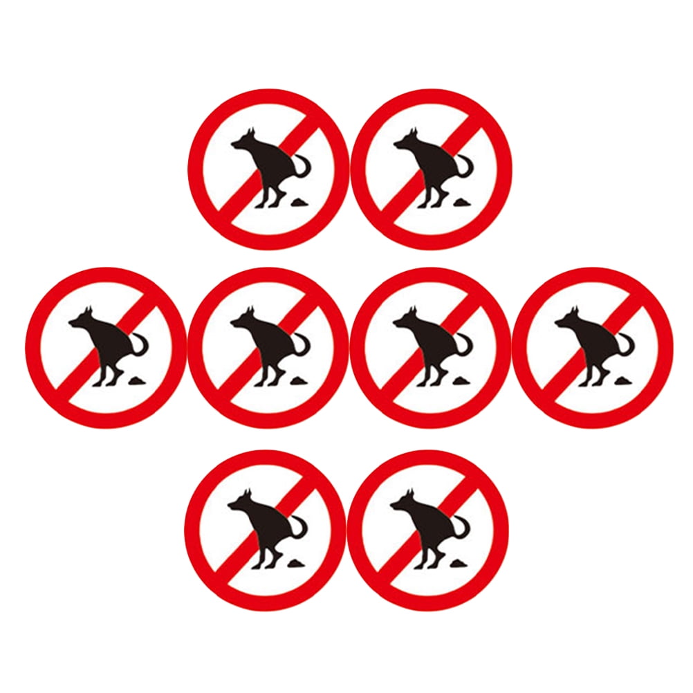 FONDOTIN 8pcs Dog No Pooping Stickers Outdoor Dog No Pooping Sign ...
