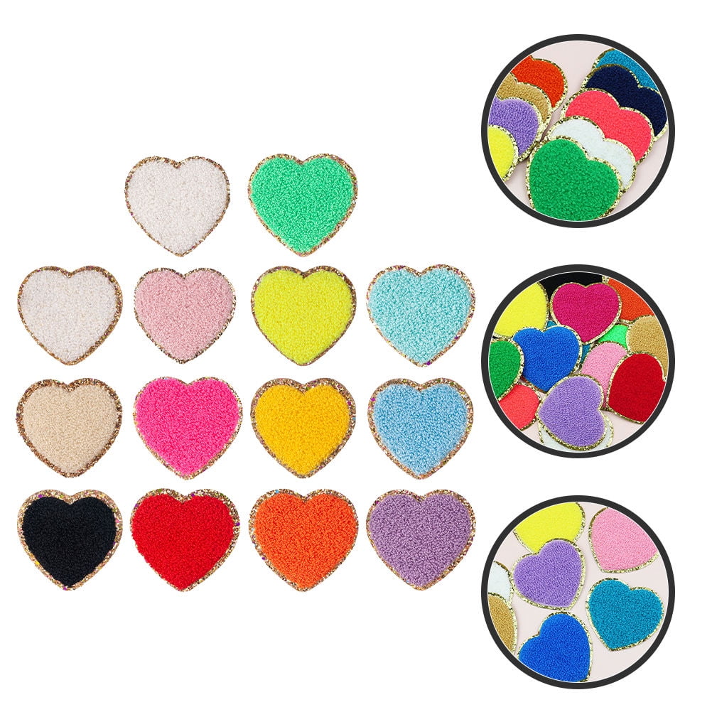 FONDOTIN Adhesive Fabric Patches for Decoration Assorted Color Cloth ...