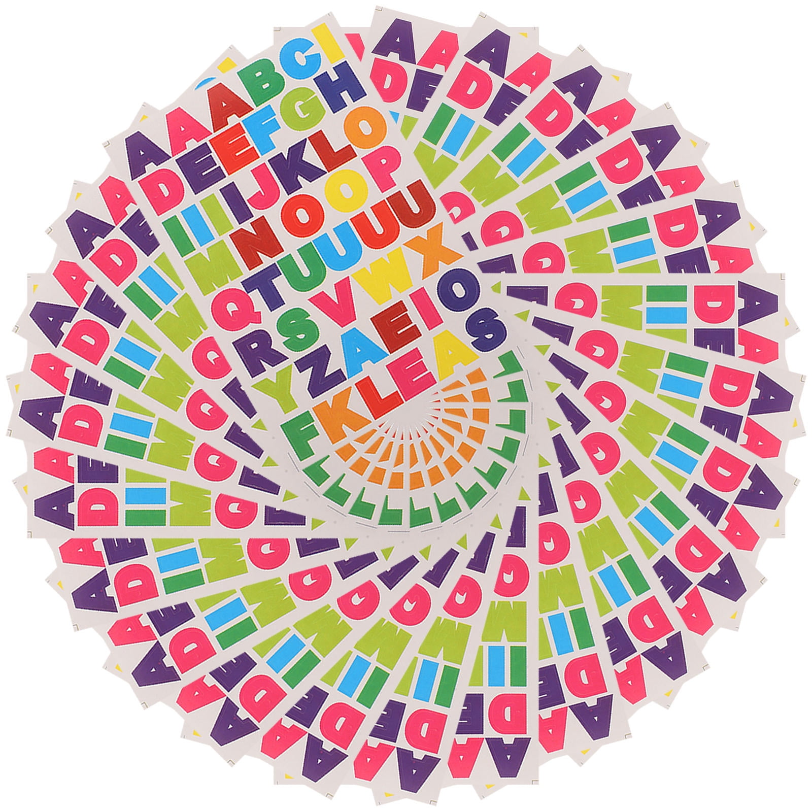 FONDOTIN Compact Alphabet Letter Stickers Assorted Colors Easy to Use ...