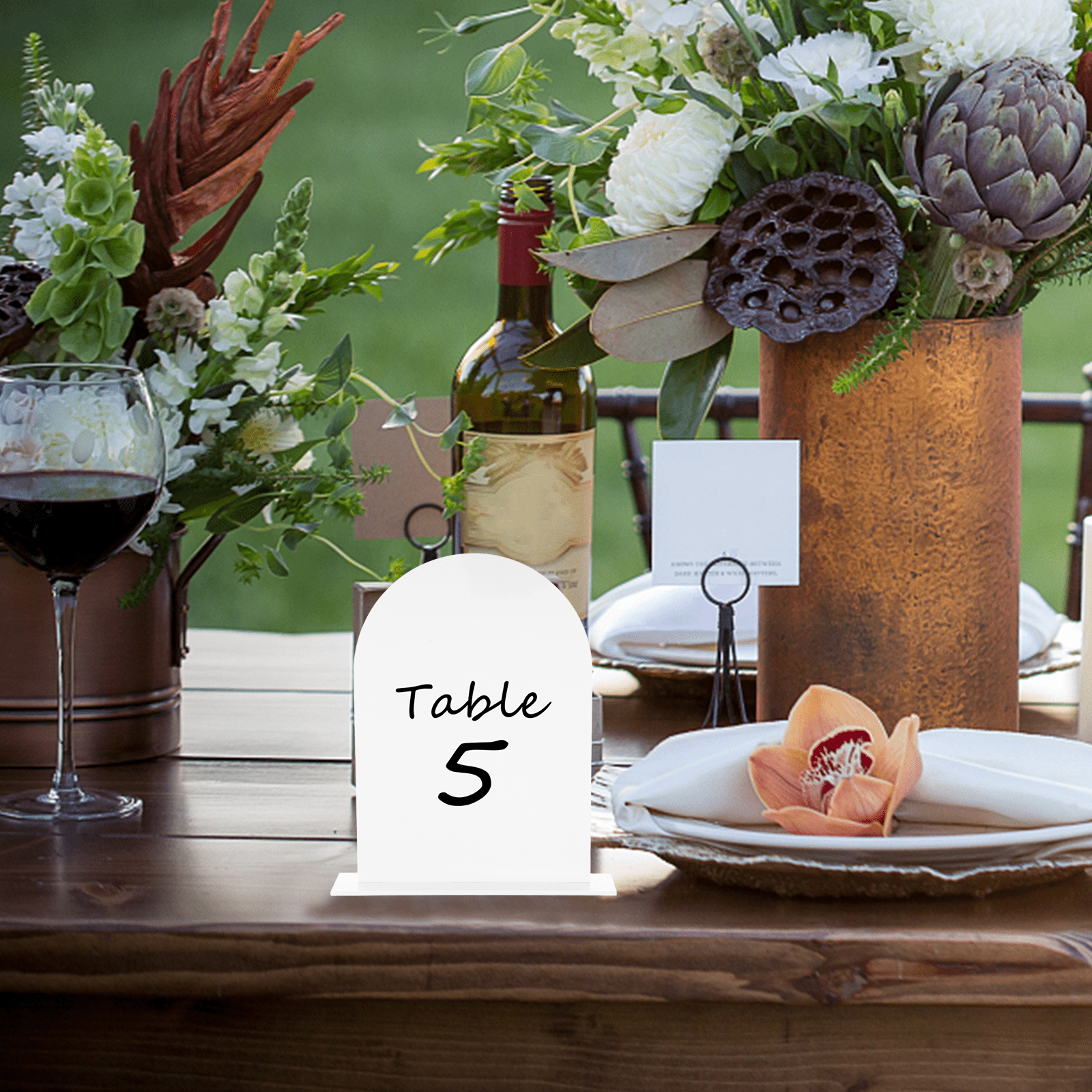 FONDOTIN Arch Acrylic Wedding Signs DIY Blank Table Numbers for ...