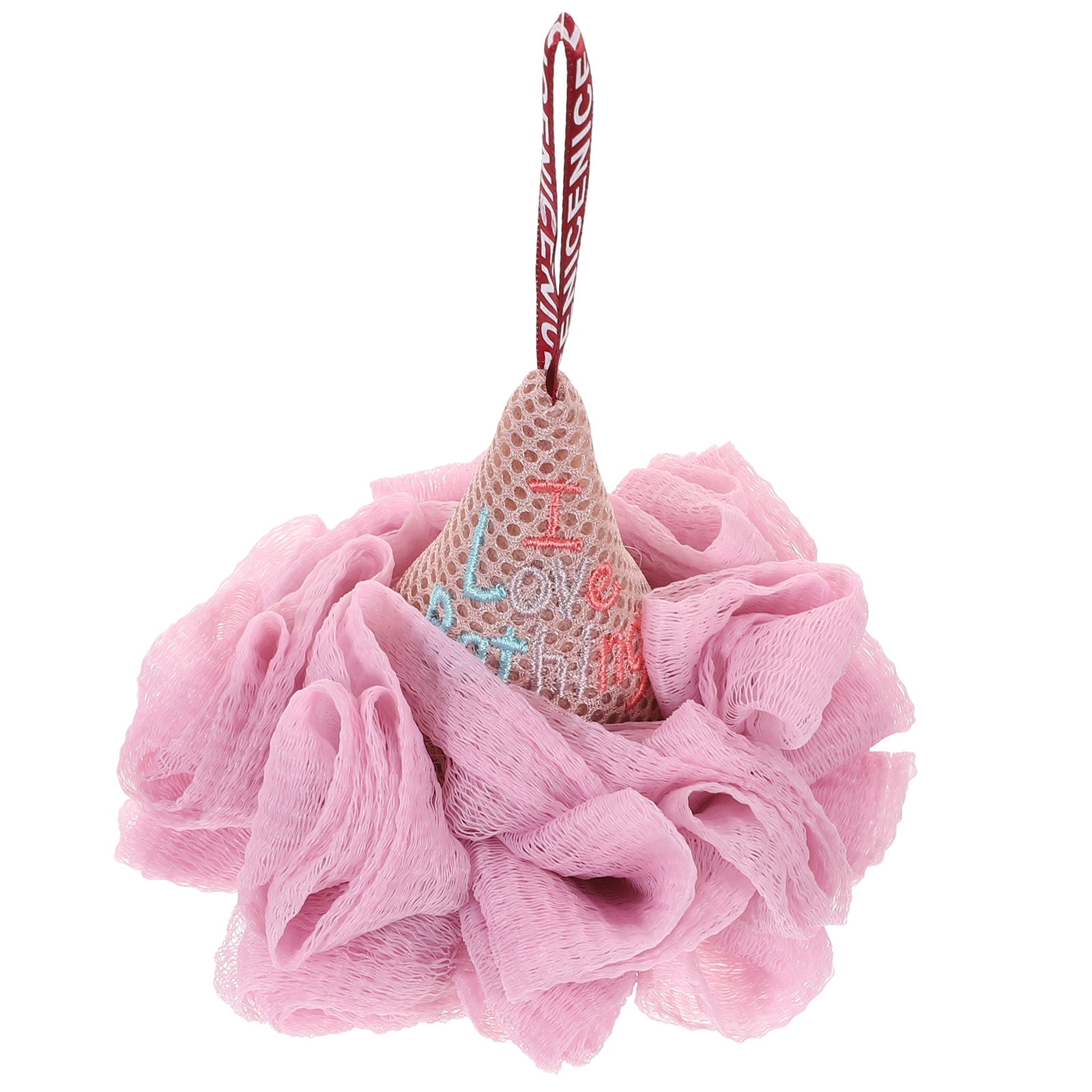 FONDOTIN Bath Shower Balls 1Pc Pink Ice Cream Cone Shaped Polyester ...