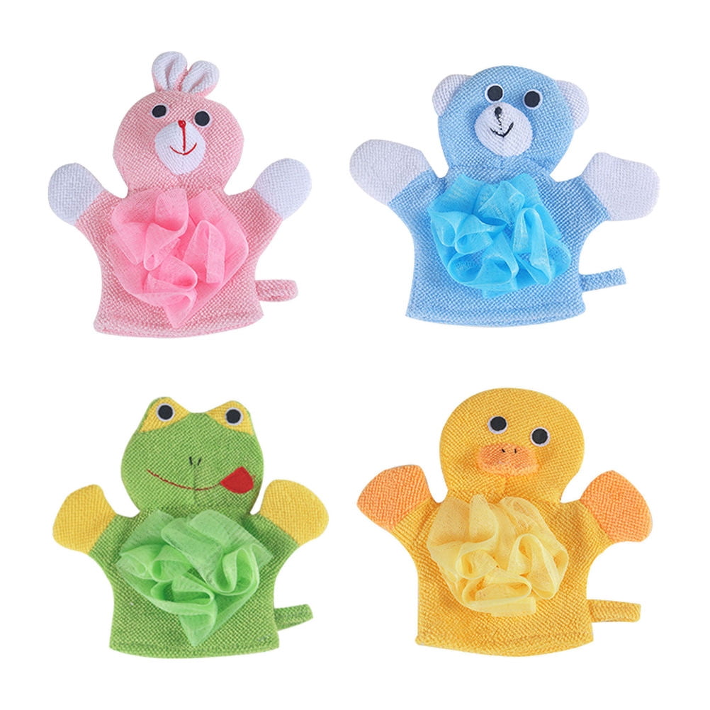 FONDOTIN Bathing Gloves for Kids with Body Cleaning and Exfoliating ...