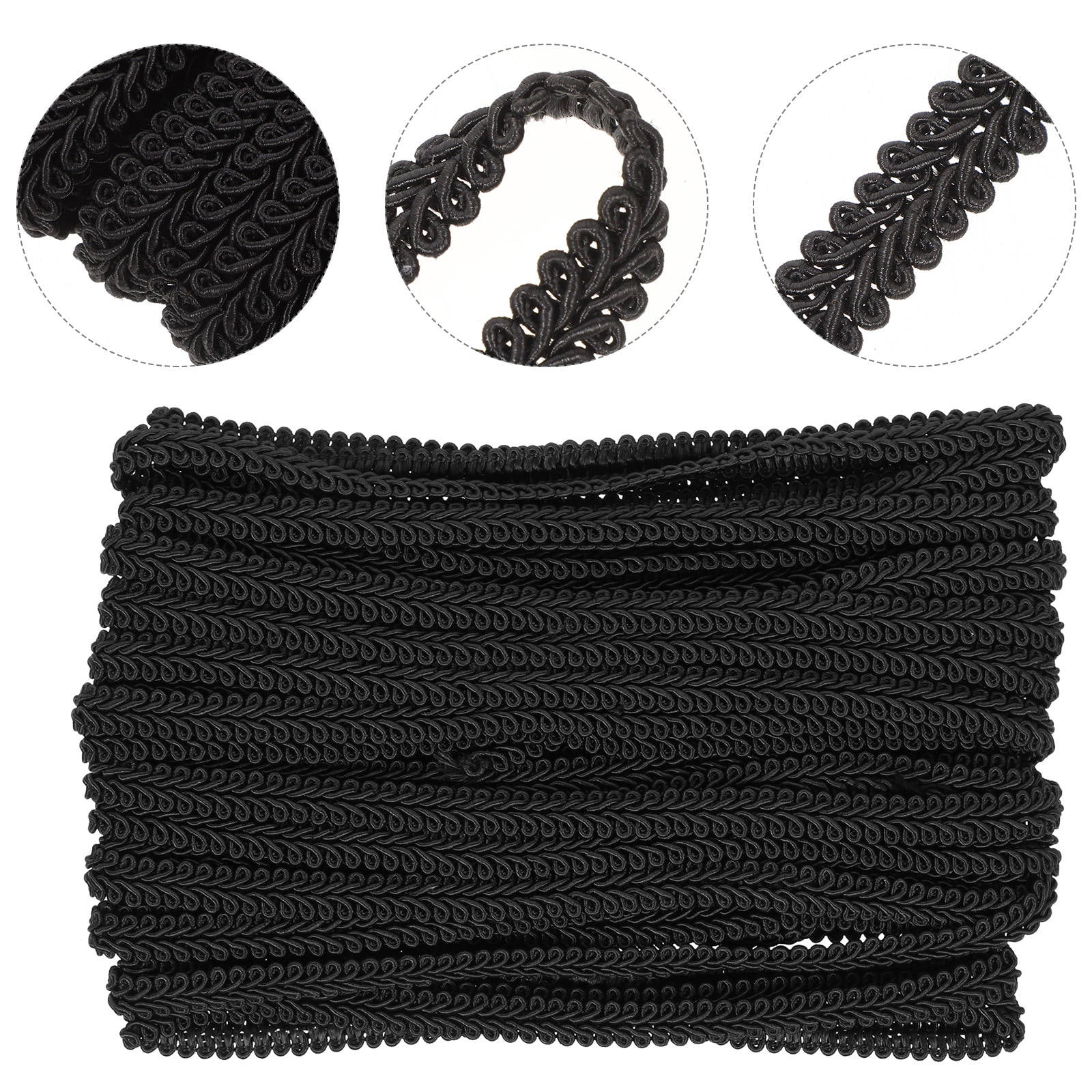 FONDOTIN Black Polyester Lace Shape Fringe Trims for DIY Projects 1 ...