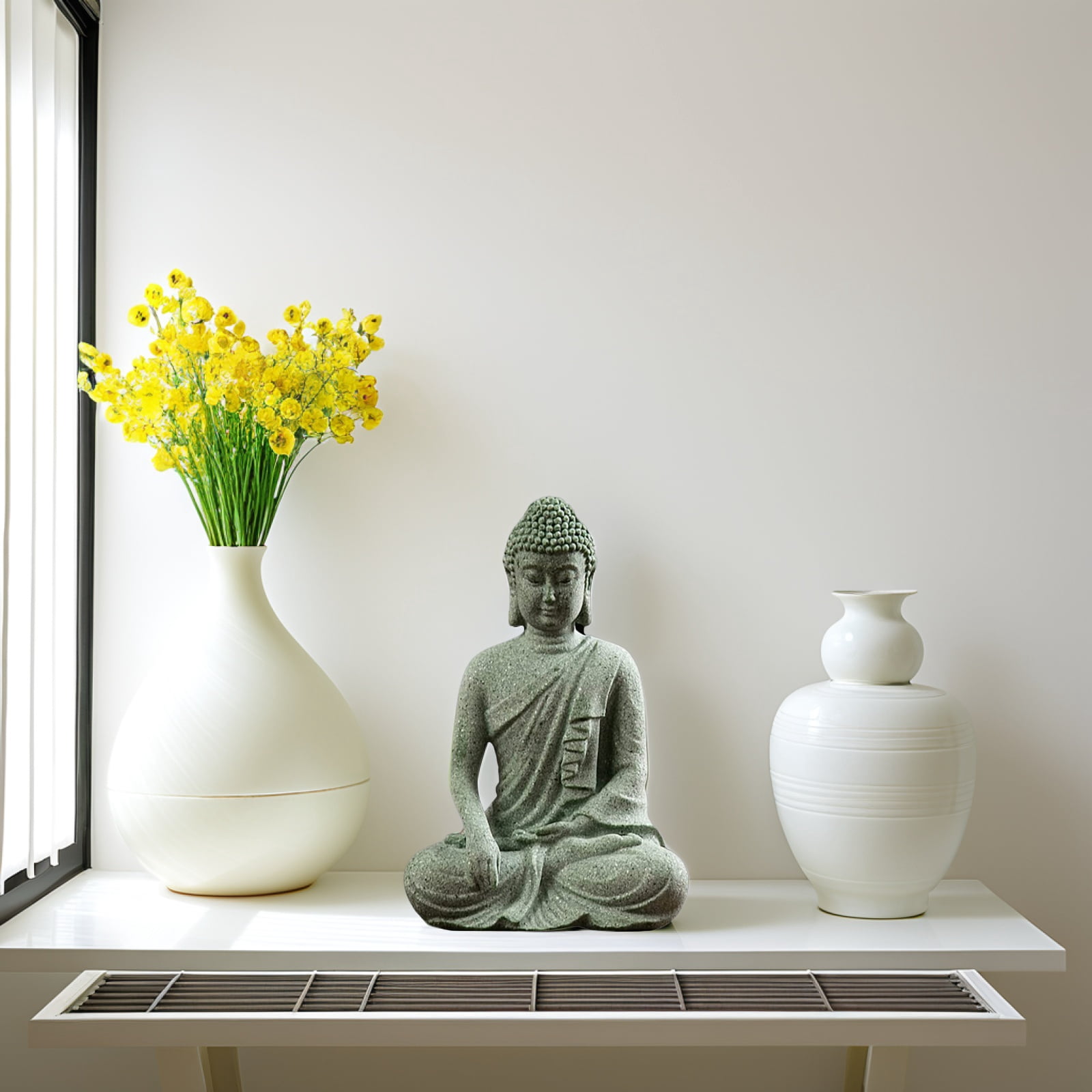 FONDOTIN Buddha Decoration Aquarium Home Zen Style Craft Large Fish ...