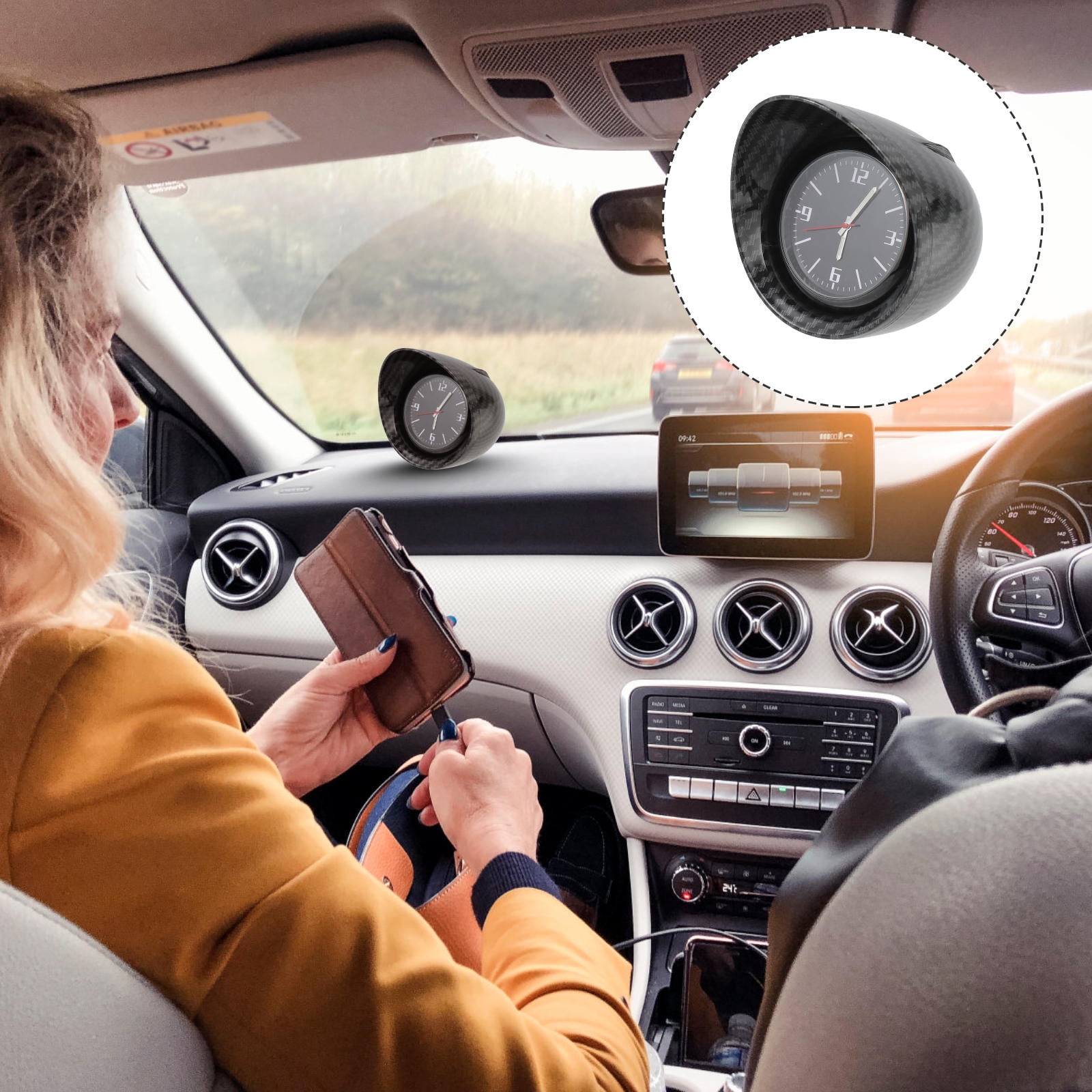 FONDOTIN Car Clock Dashboard Auto Accessory Modified Innovative Design ...