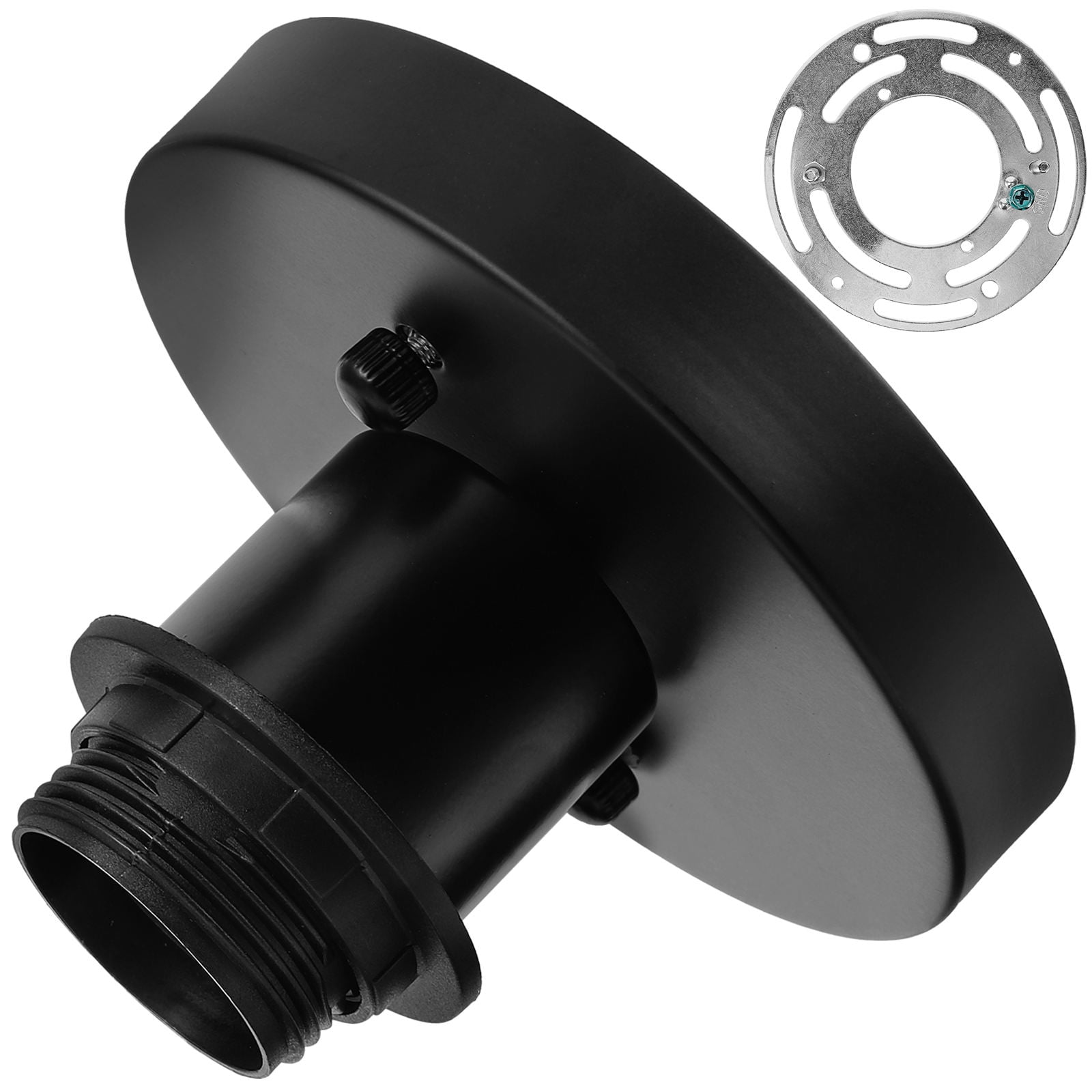 FONDOTIN Ceiling Light Base Holder Light Bulb Socket Metal Black 1Set ...
