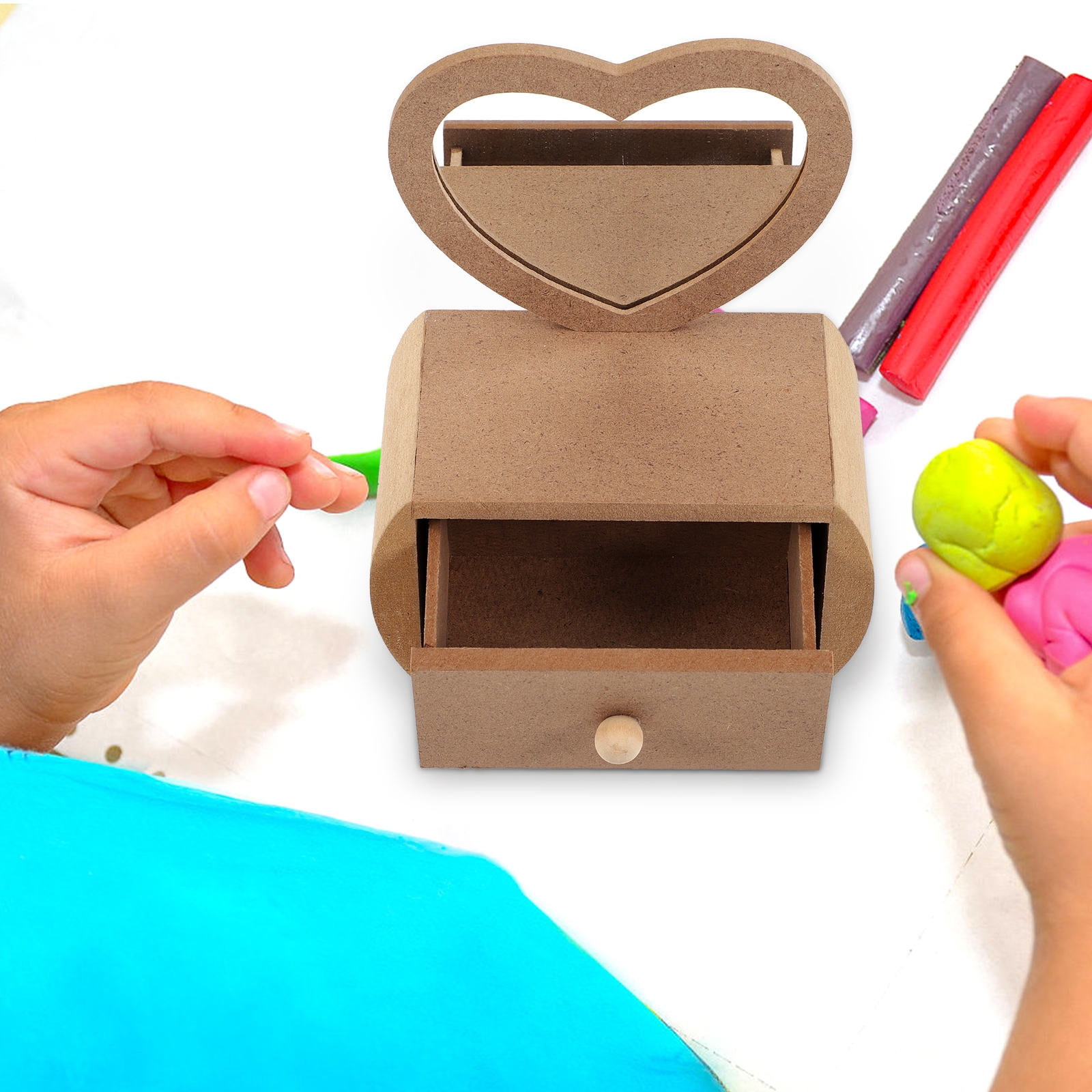 FONDOTIN Clay DIY Dresser Simple Dressing Table Wooden DIY Storage Box ...