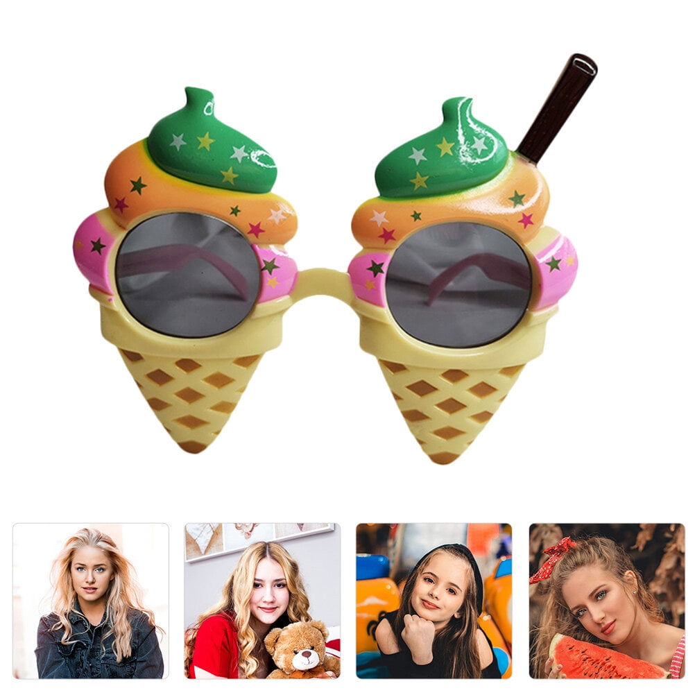 FONDOTIN Colorful Ice Cream Glasses Funny Eyeglasses Birthday Party ...