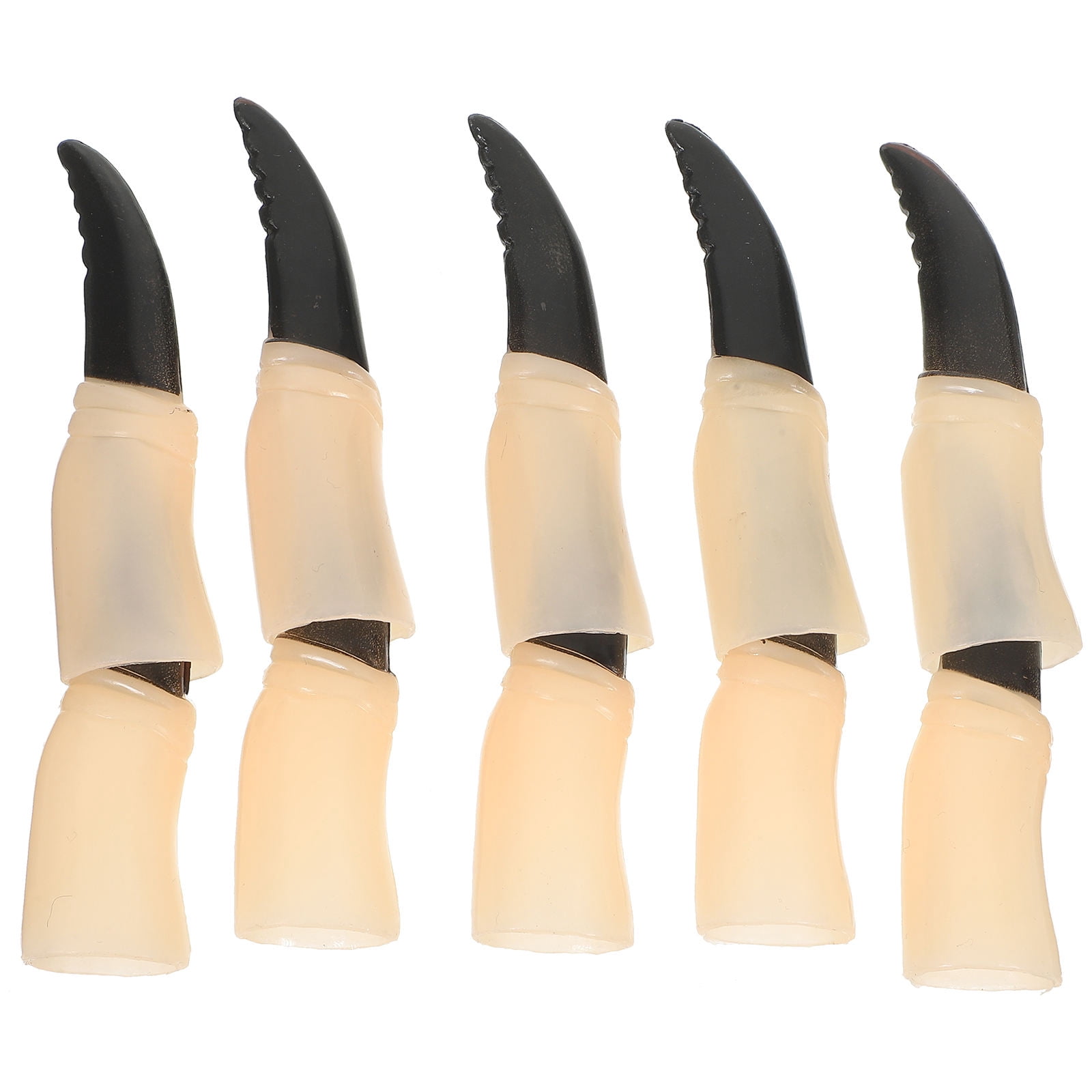 FONDOTIN Costume Finger Nails 10Pcs Witch Fingernail Claws in Black and ...