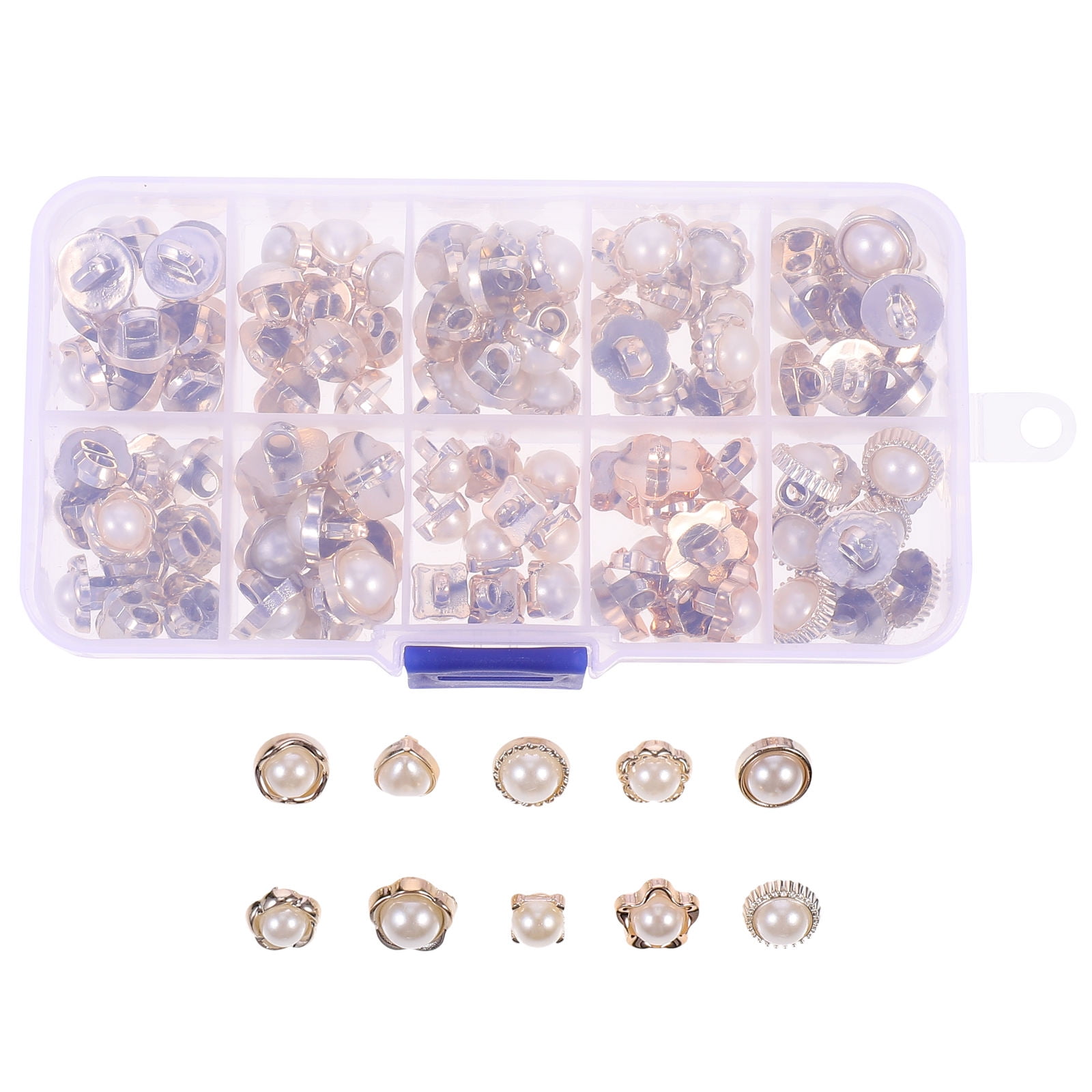 FONDOTIN Decorative Pearl Buttons for Clothes 100 Pcs Round Assorted ...