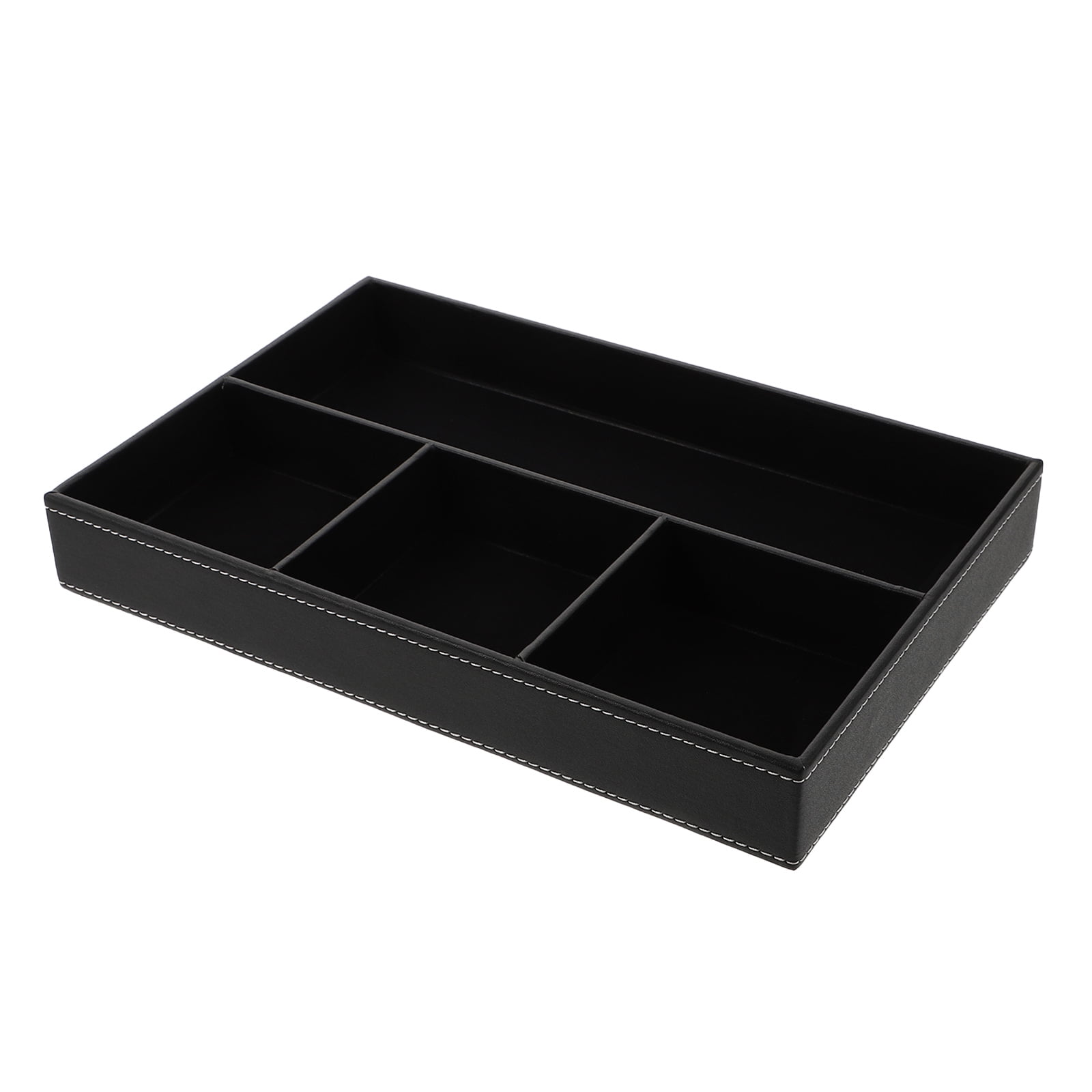 FONDOTIN Desktop Organizer 1Pack in Black Leather with Multi-Grid ...