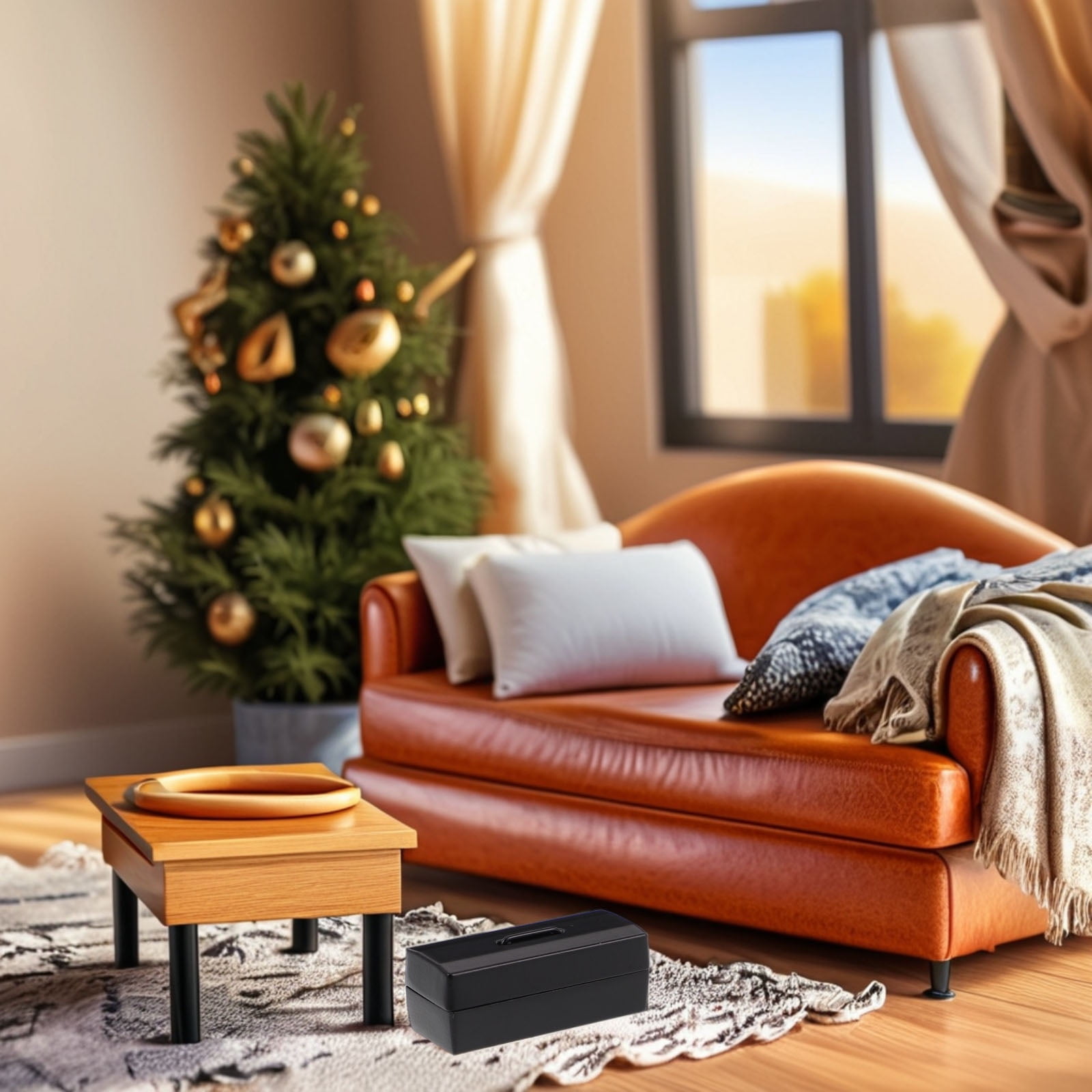 FONDOTIN Decoration Metal Box Dollhouse Toolbox Black Alloy 1Pack ...