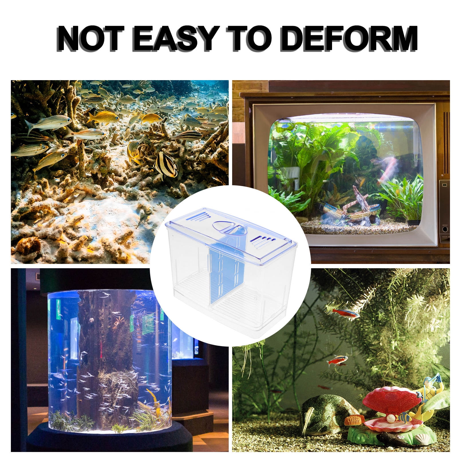 FONDOTIN Fish Isolation Box Aquarium Guppy Breeding Box Fish Nursery ...