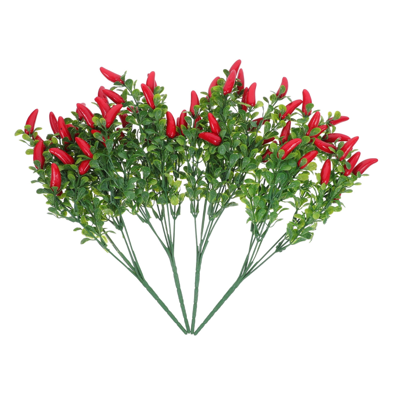 FONDOTIN Artificial Pepper Chili Bouquet Stems Assorted Color 4Pcs Vase ...