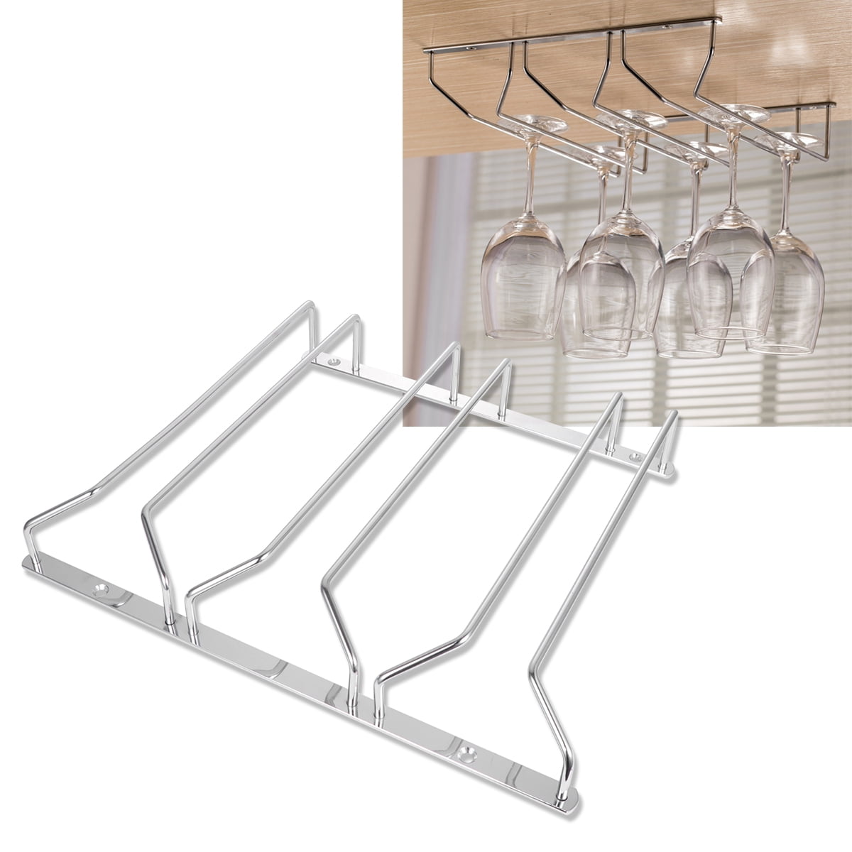 FONDOTIN Goblet Rack Wine Glass Rack Metal 1Pack 10.6x10.6x2.2in Three ...